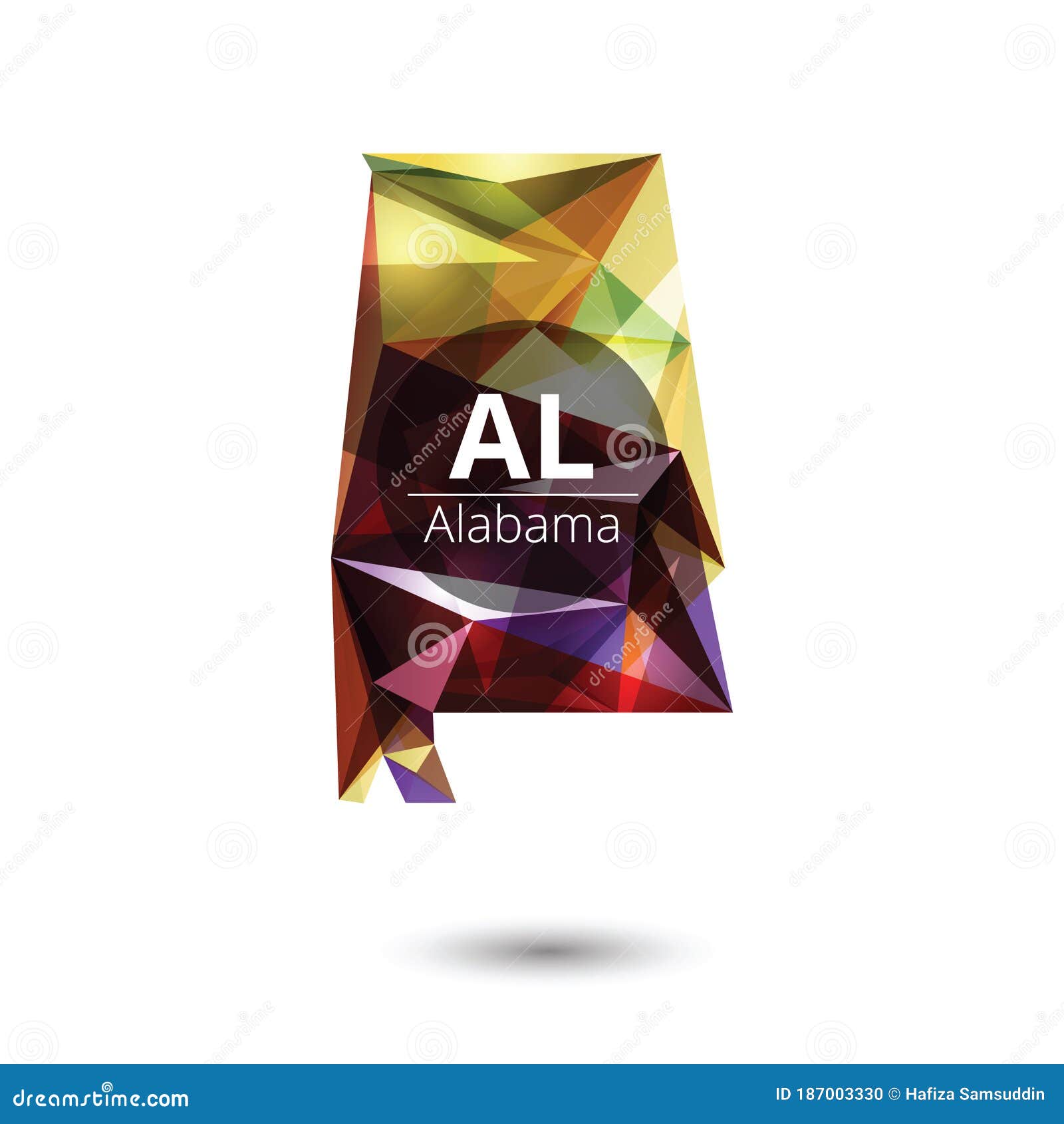 Low Poly Map of Alabama State. Vector Illustration Decorative Design ...
