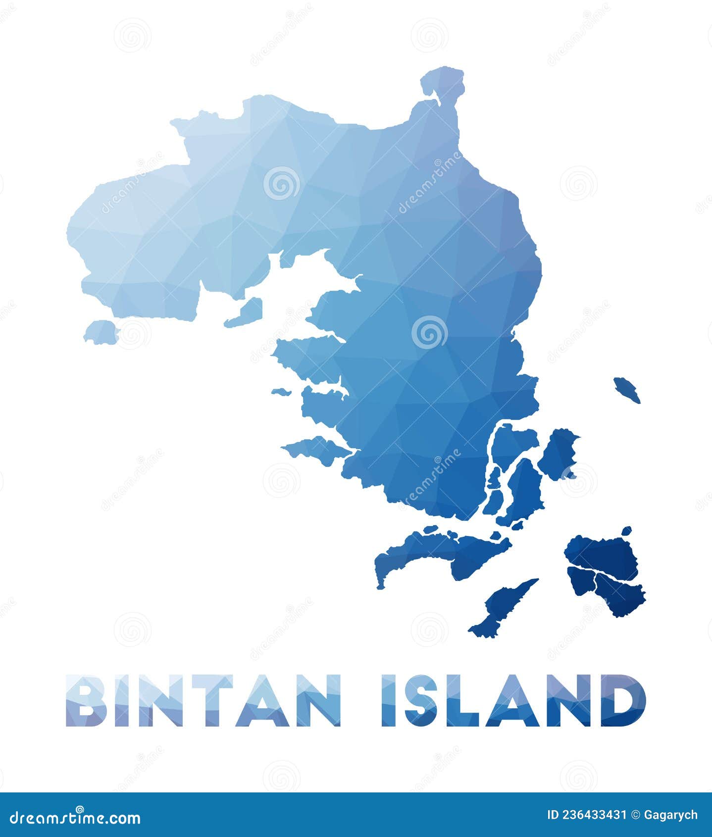 Low Poly Map of Bintan Island. Stock Vector - Illustration of outline ...
