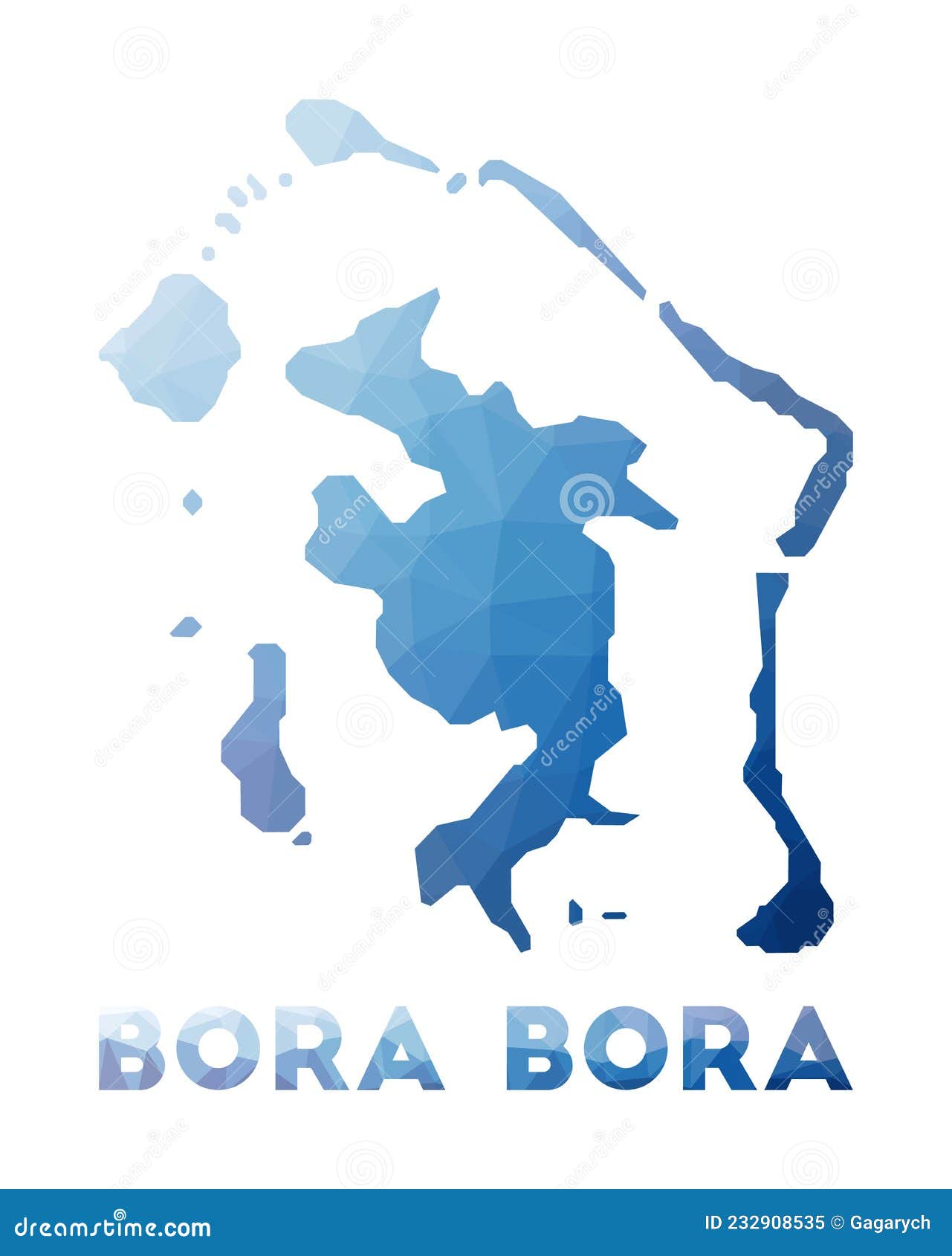 Low Poly Map Of Bora Bora. Cartoon Vector | CartoonDealer.com #232908535