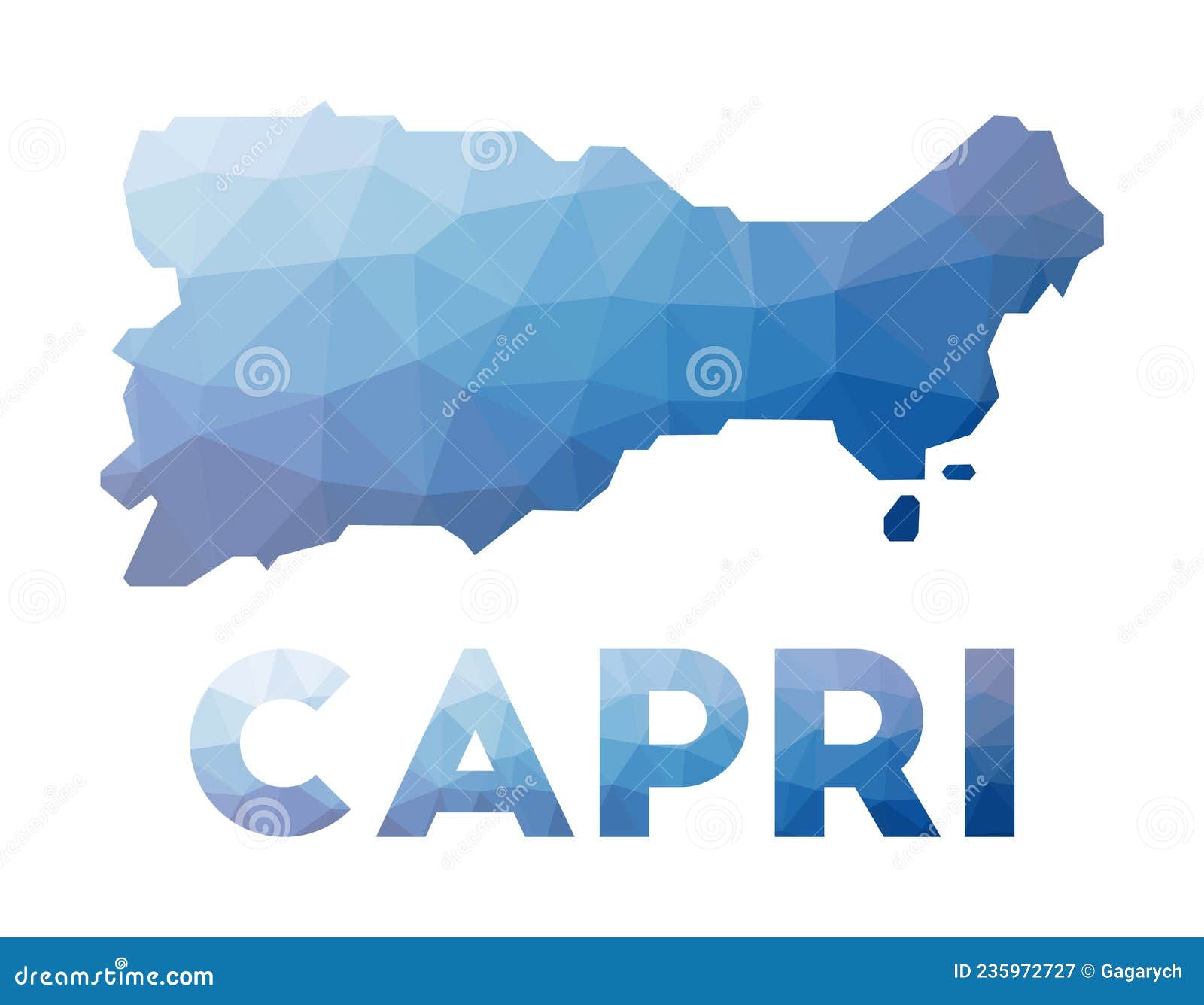 Capri Low Poly Logo. Vector Illustration | CartoonDealer.com #156567630