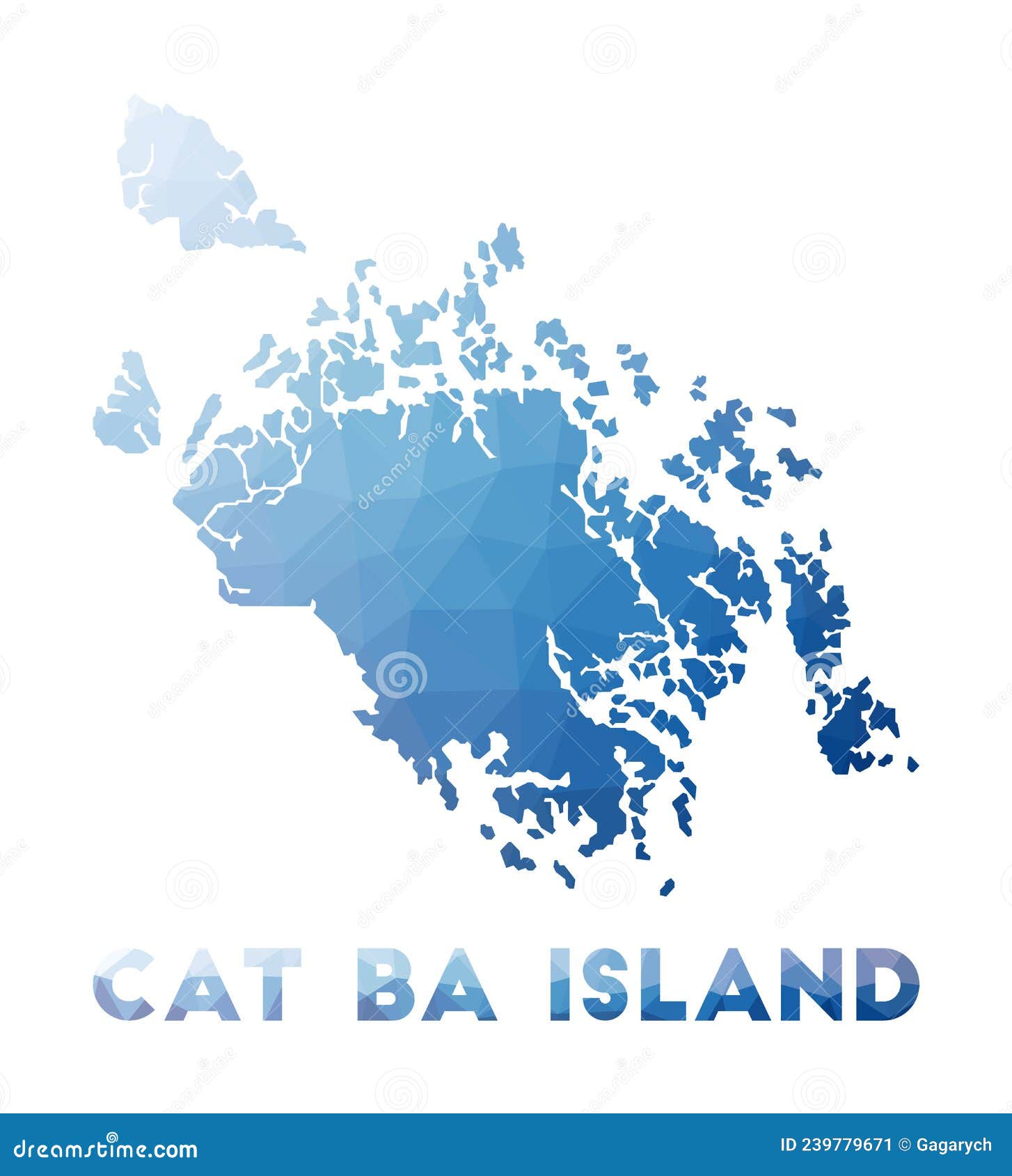 Low Poly Map of Cat Ba Island. Stock Vector - Illustration of graphic ...