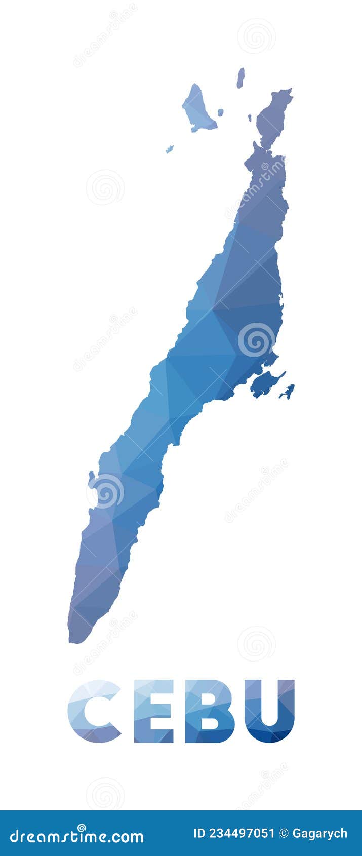 Low poly map of Cebu. stock vector. Illustration of phil - 234497051