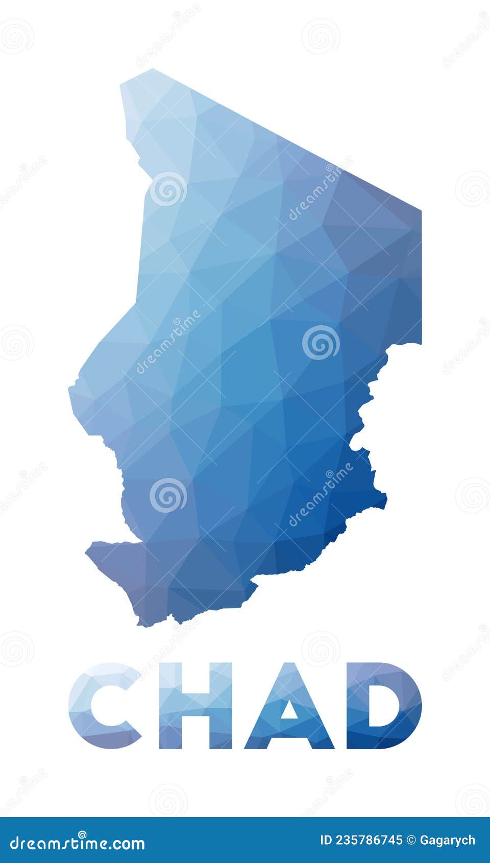 Low poly map of Chad. stock vector. Illustration of africa - 235786745