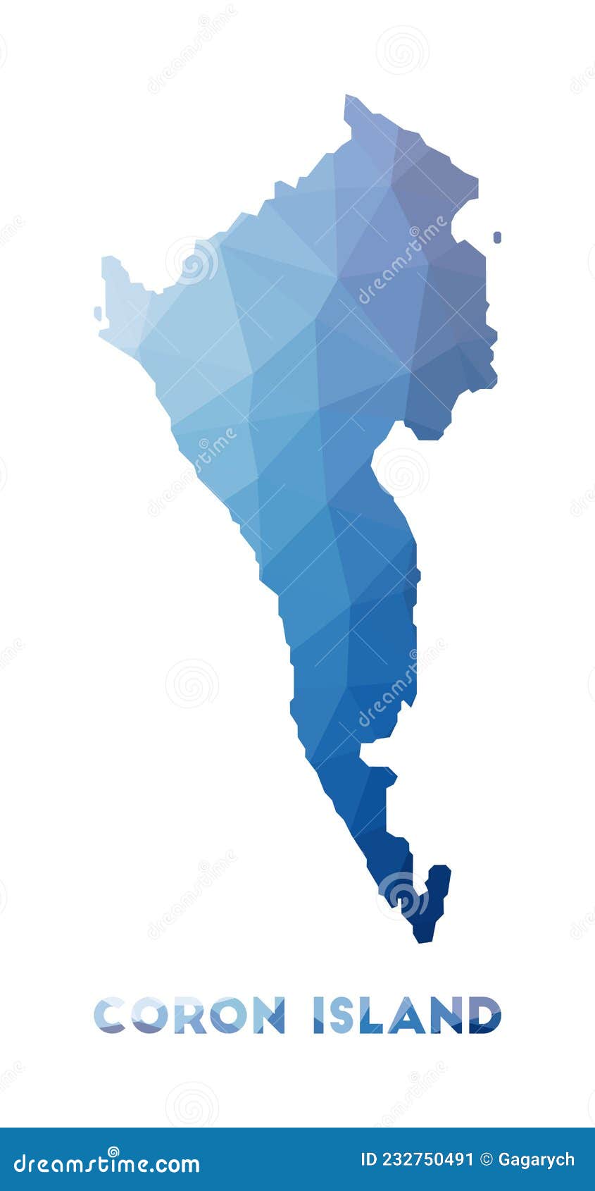 Low Poly Map of Coron Island. Stock Vector - Illustration of mesh ...