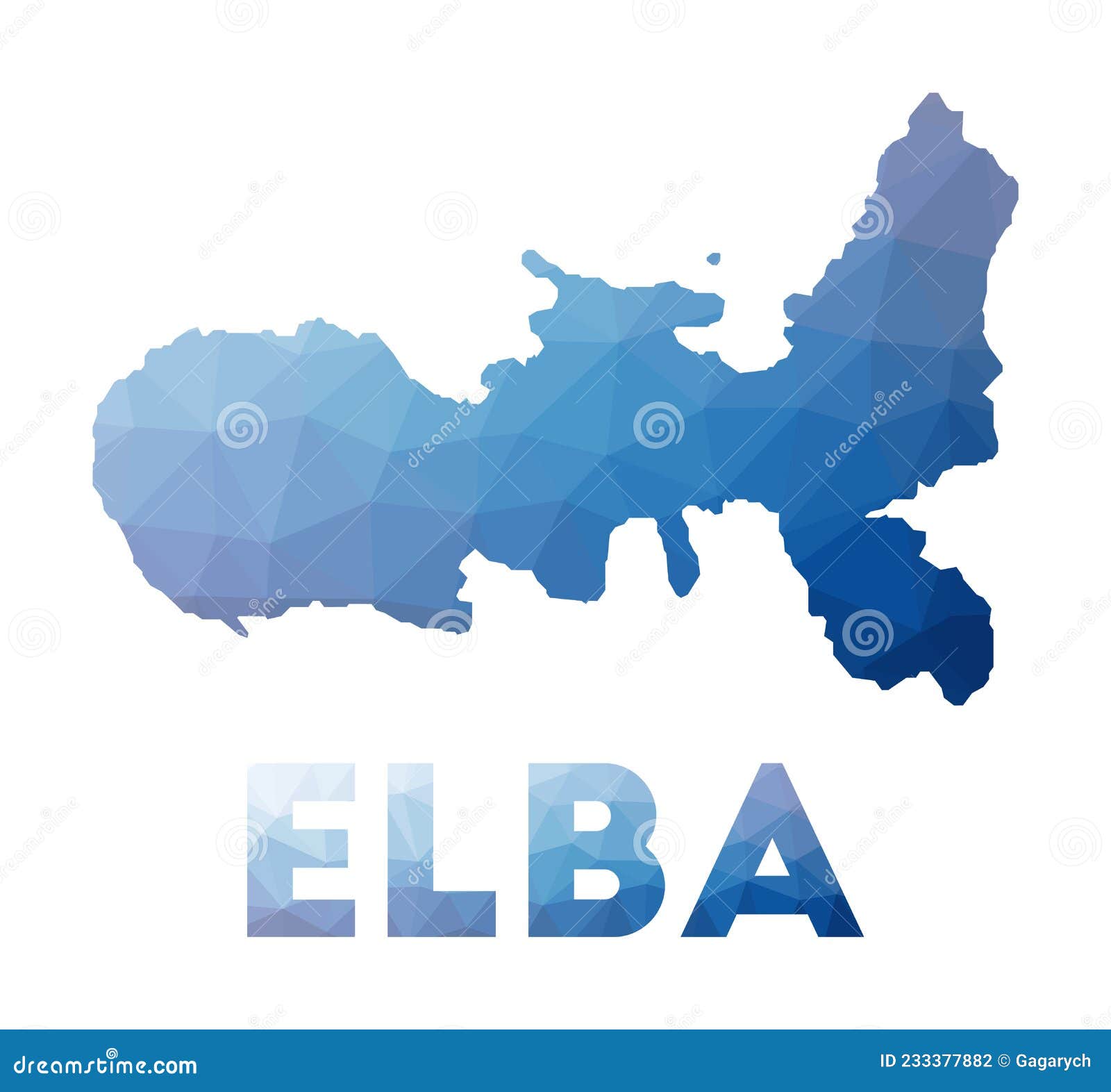 Low poly map of Elba. stock vector. Illustration of element - 233377882