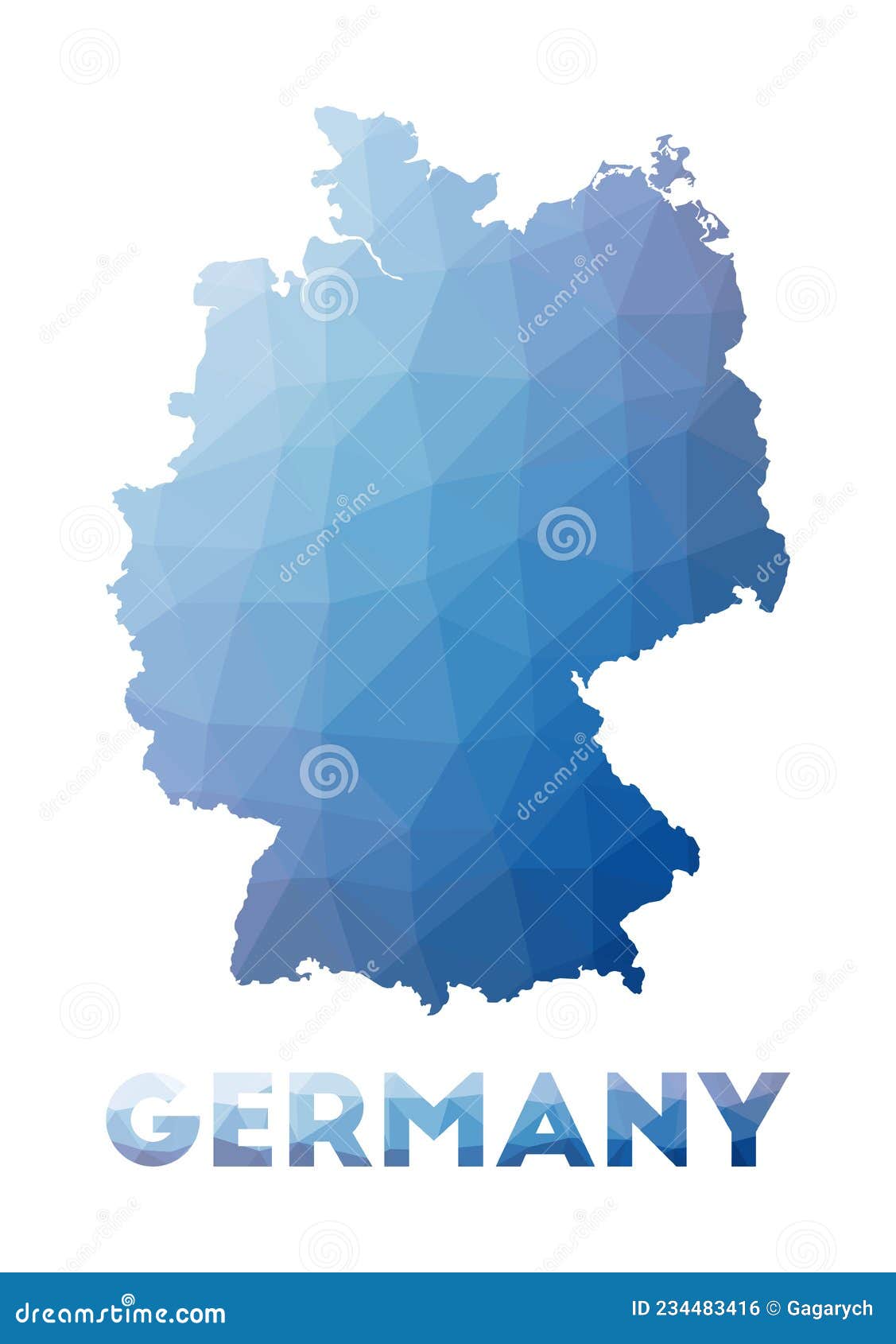 Low poly map of Germany. stock vector. Illustration of europe - 234483416