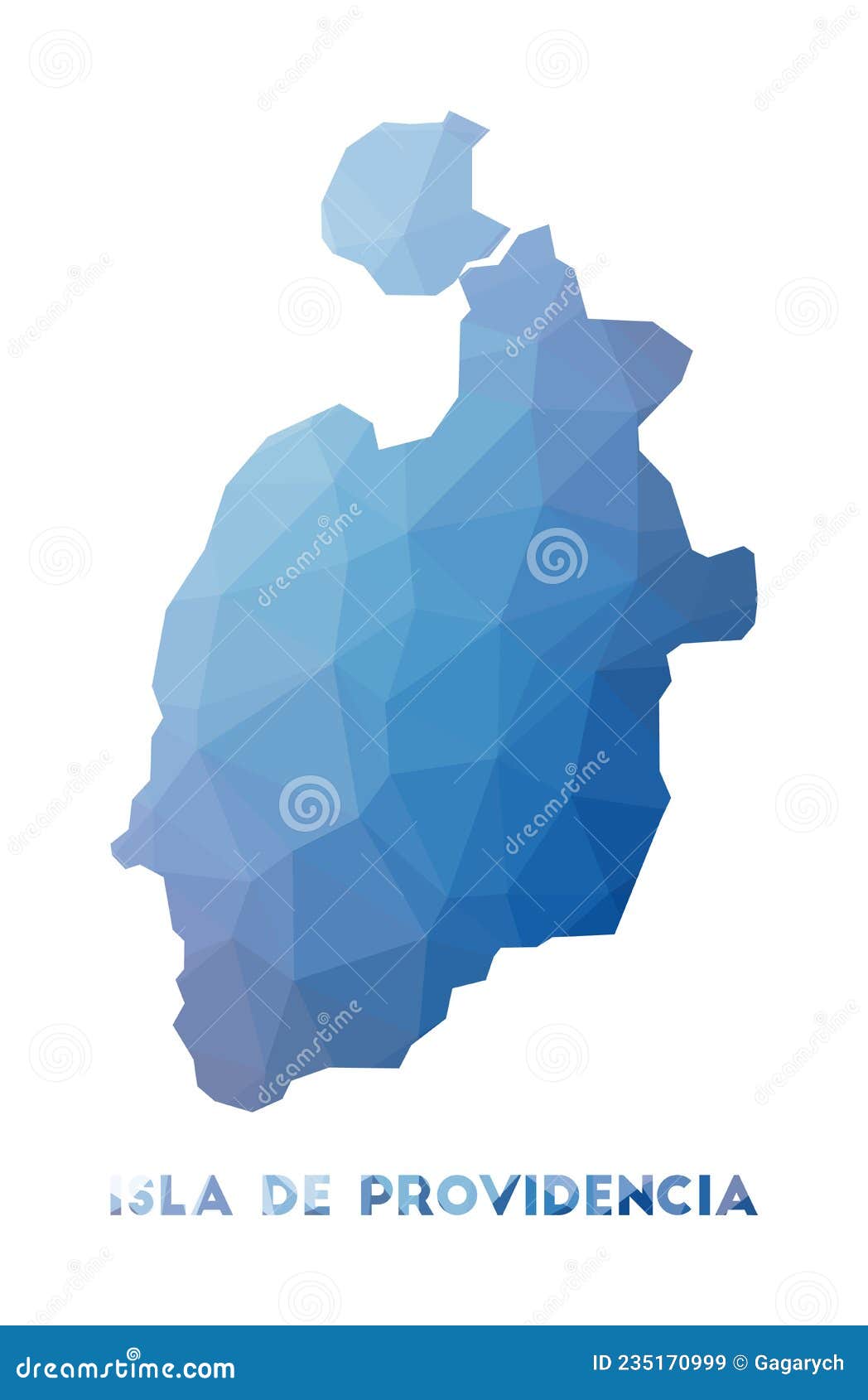 Low Poly Map of Isla De Providencia. Stock Vector - Illustration of ...