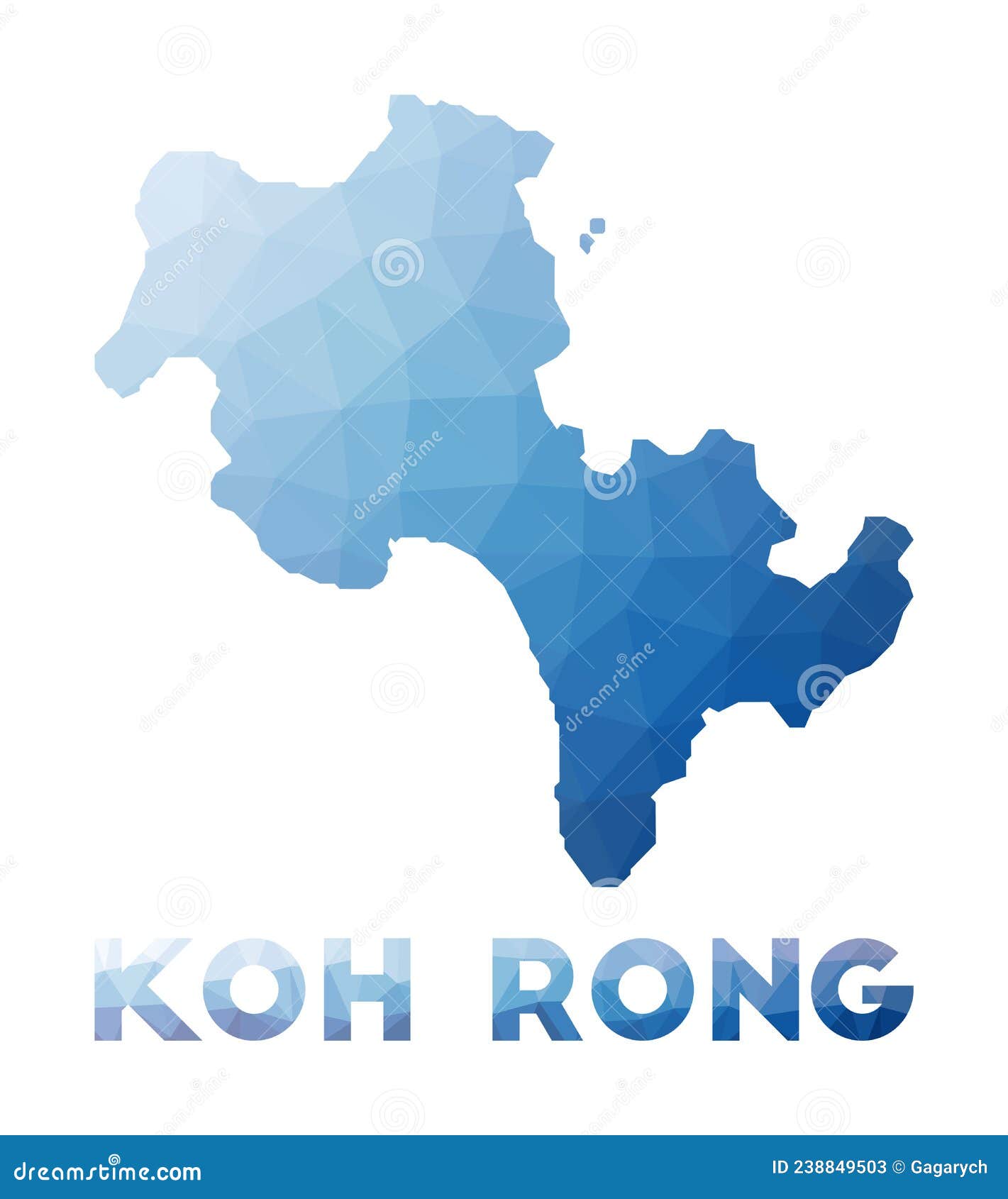 Low poly map of Koh Rong. stock vector. Illustration of asia - 238849503