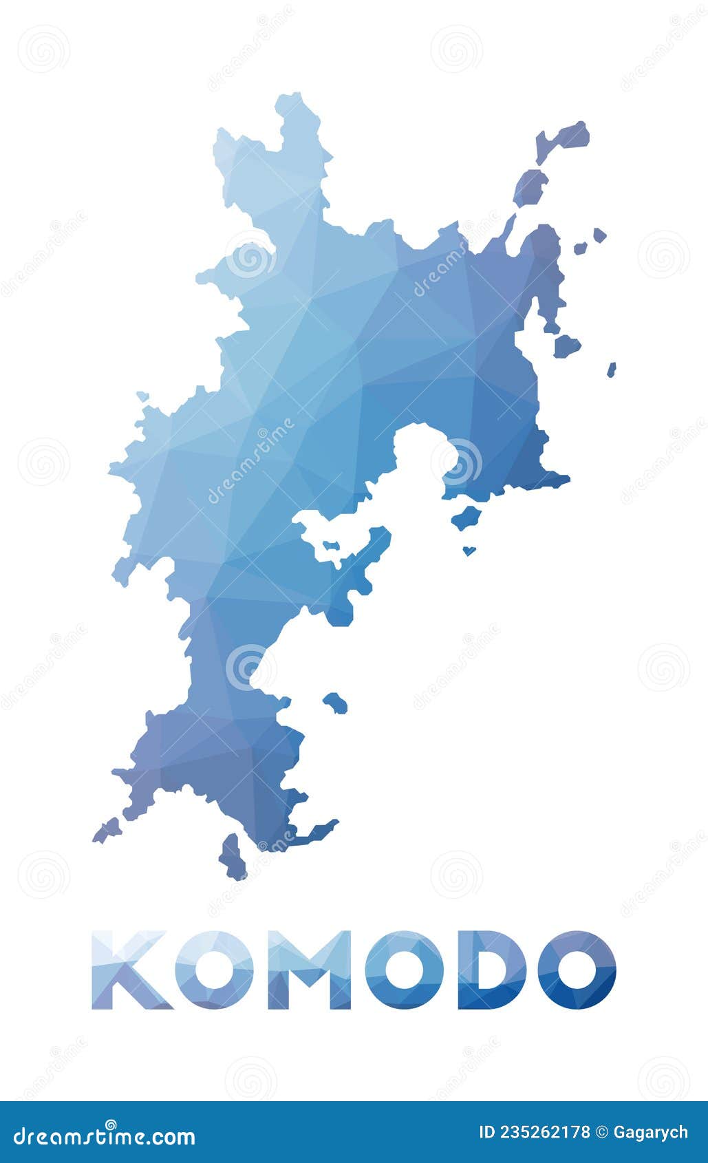 Low poly map of Komodo. stock vector. Illustration of mesh - 235262178
