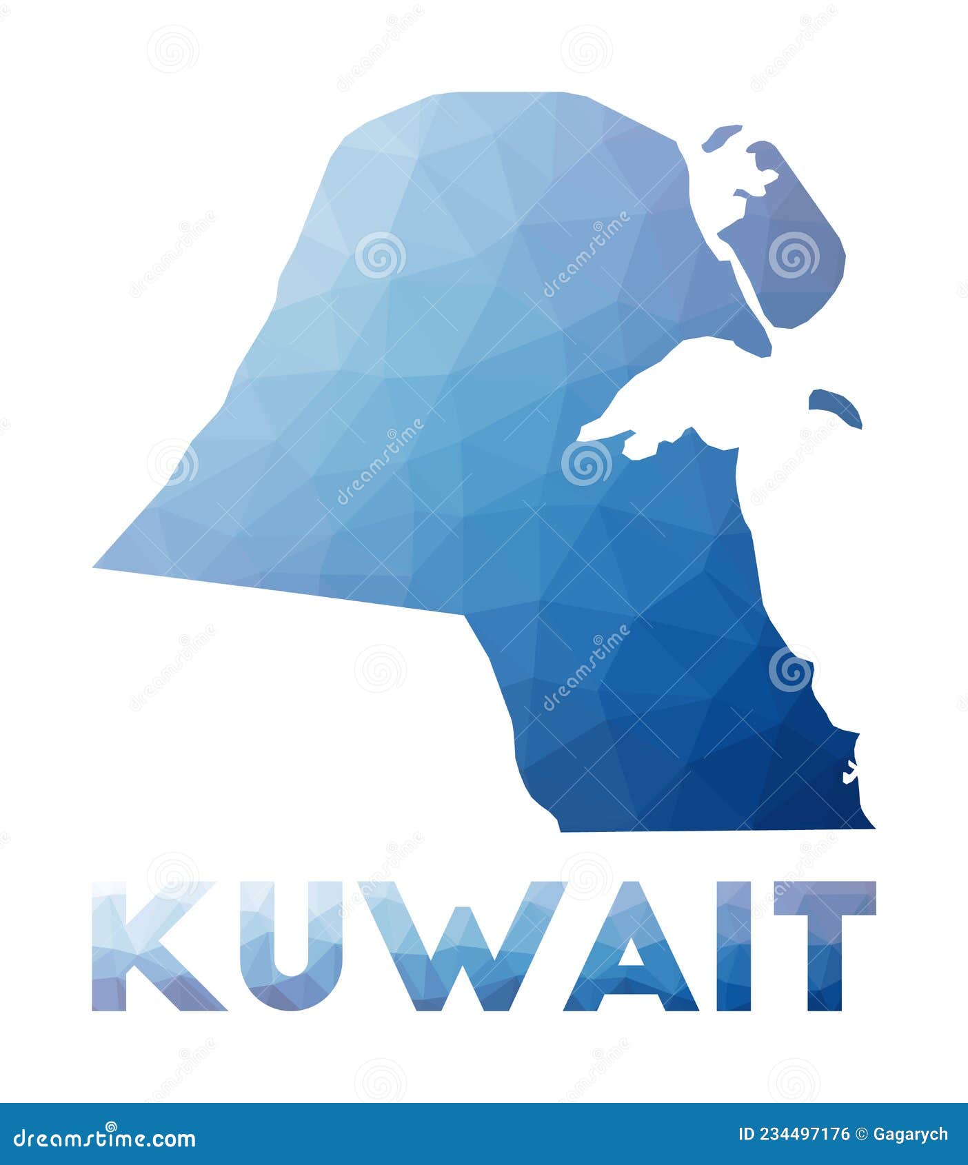 Kuwaiti Low Poly Regions. Cartoon Vector | CartoonDealer.com #187201757
