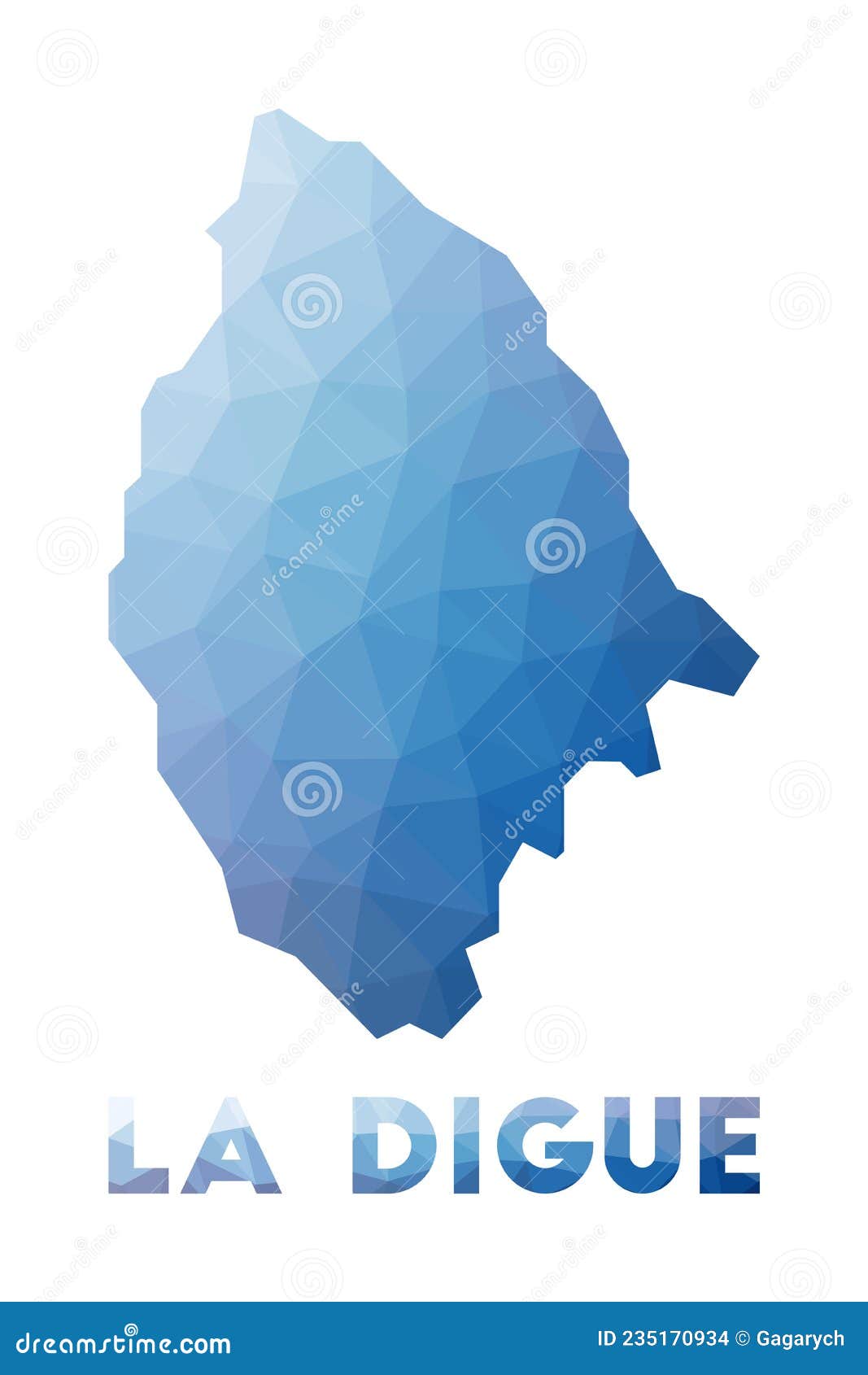 La Digue Low Poly Logo. Vector Illustration | CartoonDealer.com #153975890