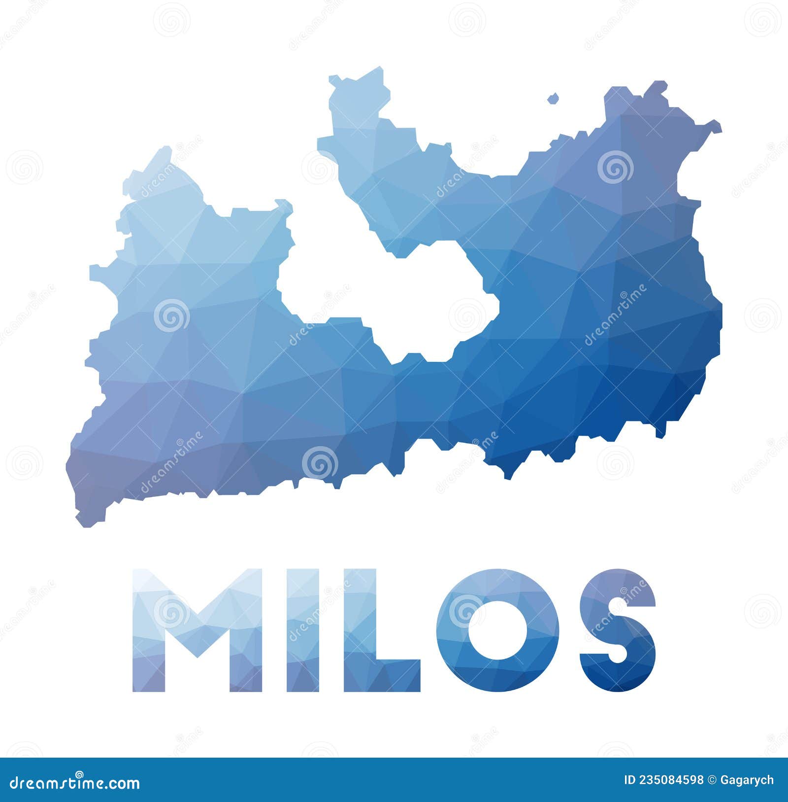 Low poly map of Milos. stock vector. Illustration of poly - 235084598
