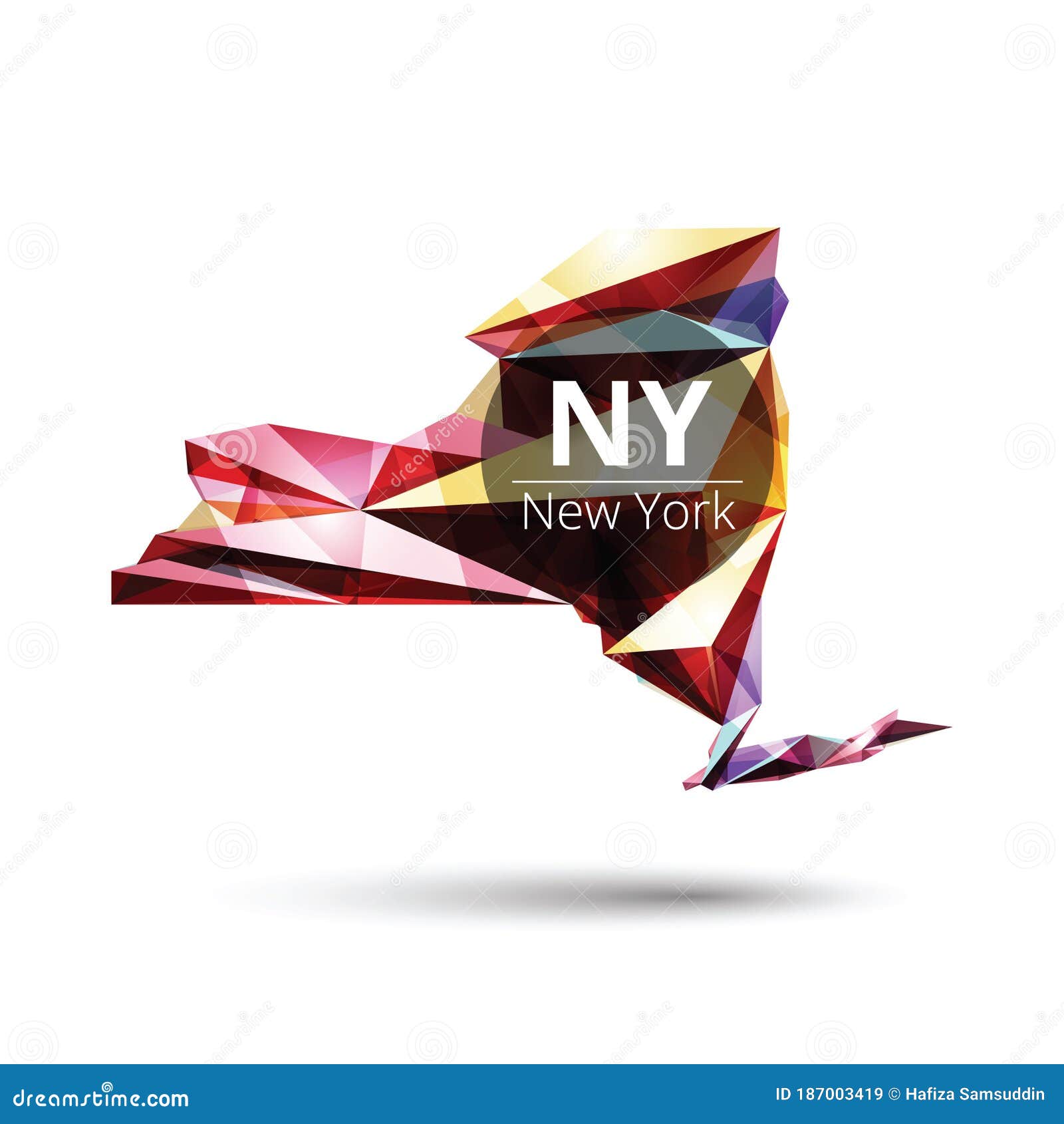 Low Poly Map of New York State. Vector Illustration Decorative Design ...