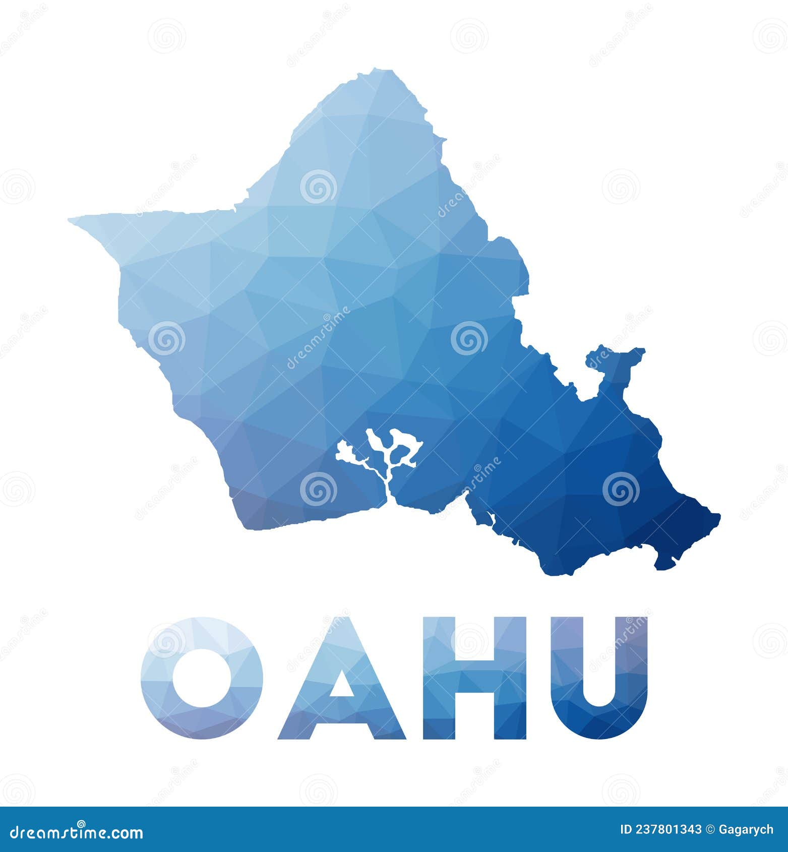 Oahu Low Poly Logo. Vector Illustration | CartoonDealer.com #153400802