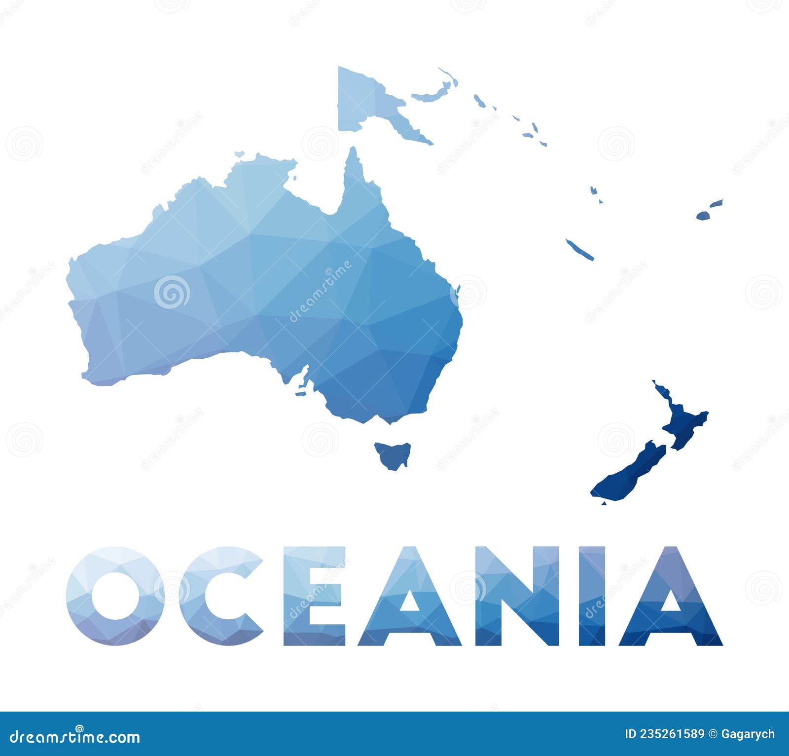 Low poly map of Oceania. stock vector. Illustration of oceania - 235261589