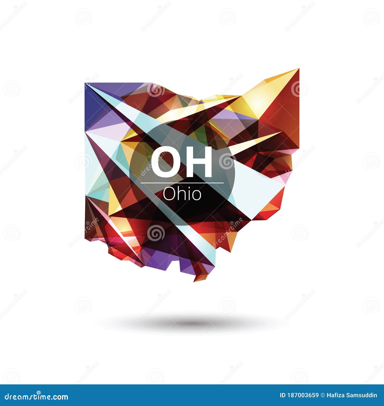 Low Poly Map of Ohio State. Vector Illustration Decorative Design Stock ...
