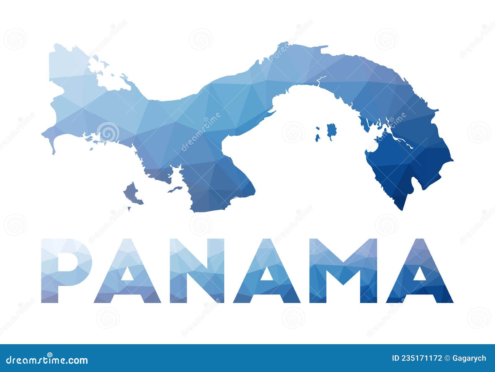 Low poly map of Panama. stock vector. Illustration of outline - 235171172