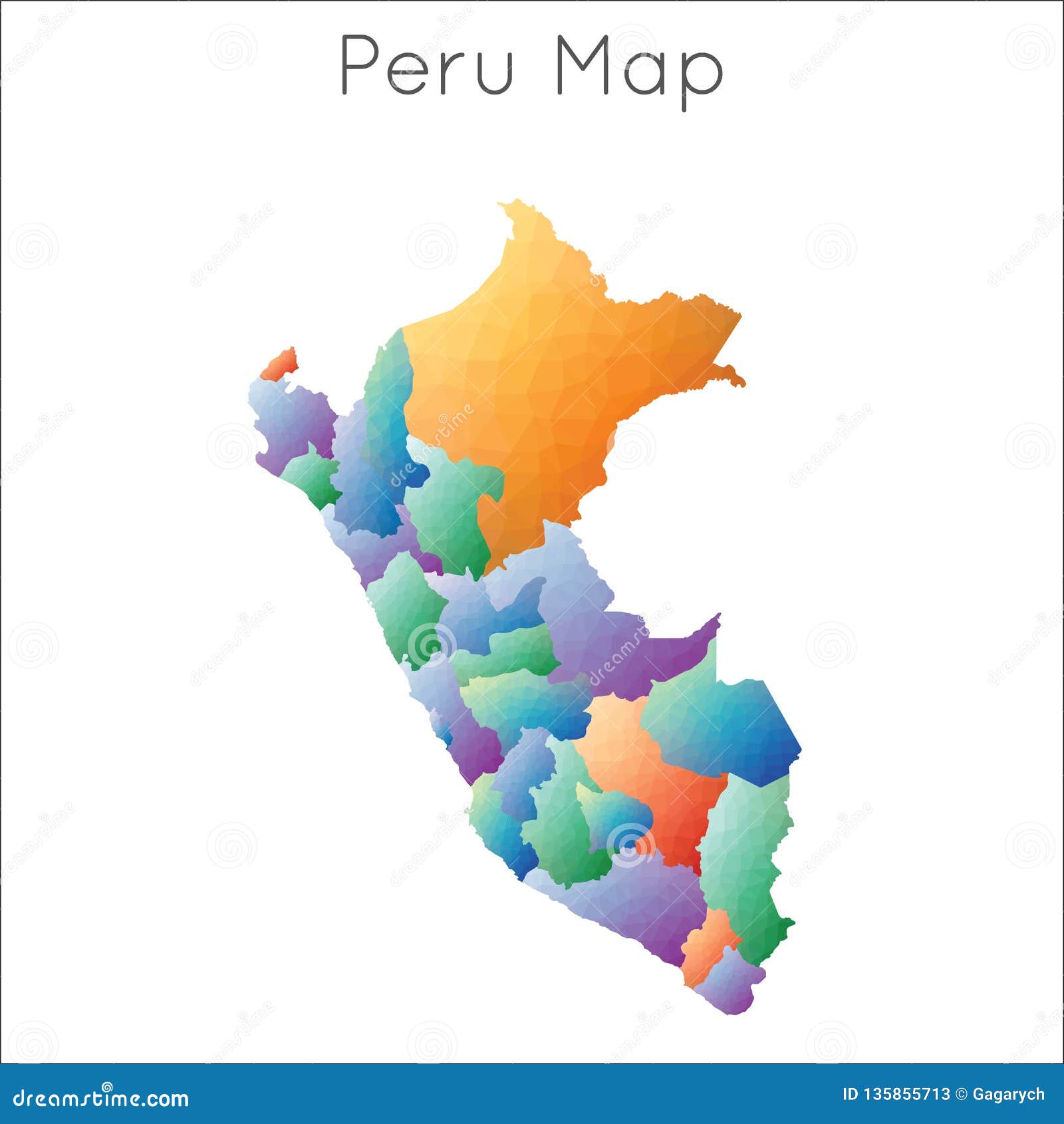 Peruvian Low Poly Regions. Cartoon Vector | CartoonDealer.com #187855199
