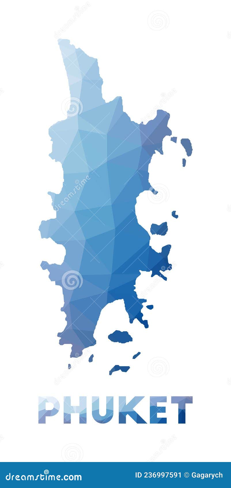 Low poly map of Phuket. stock vector. Illustration of mesh - 236997591