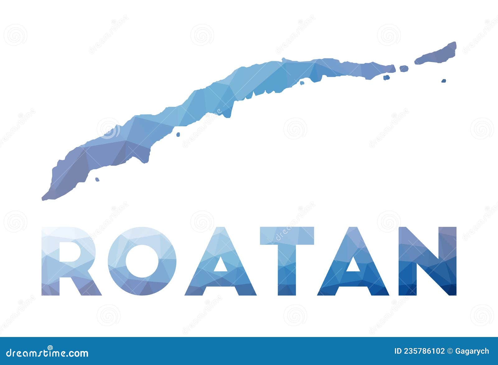Low poly map of Roatan. stock vector. Illustration of honduras - 235786102