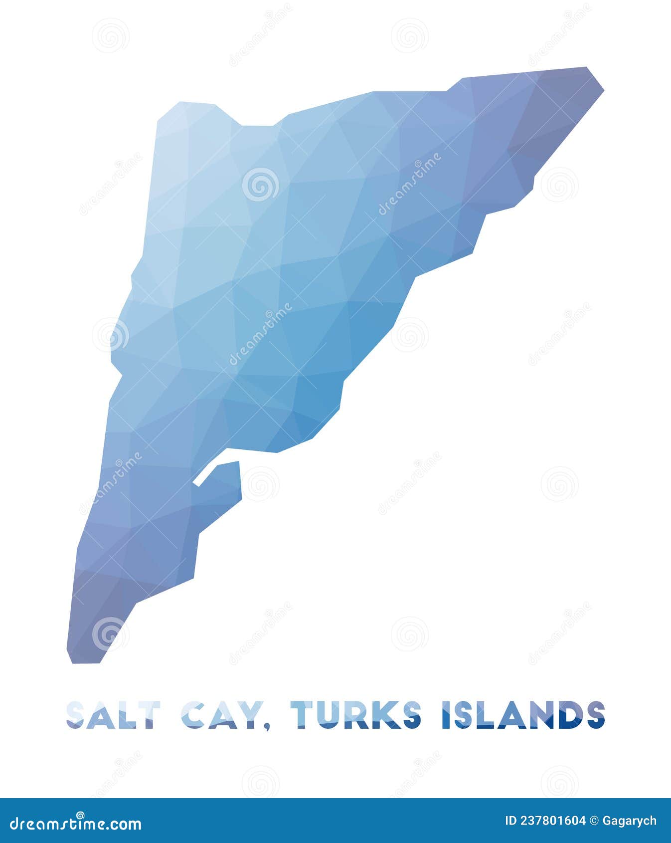 Low Poly Map Of Salt Cay, Turks Islands. Vector Illustration ...