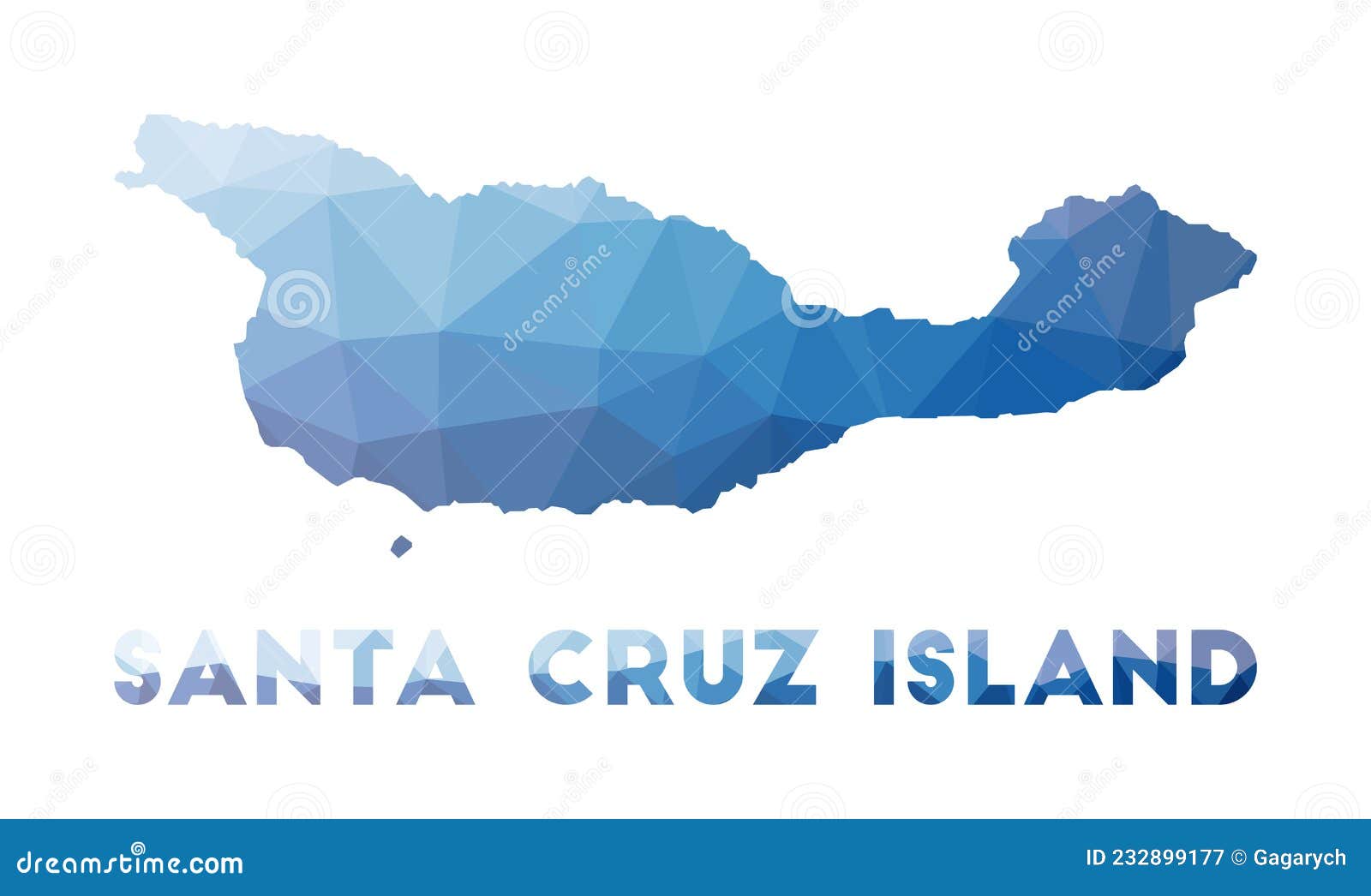 Low Poly Map of Santa Cruz Island. Stock Vector - Illustration of ...