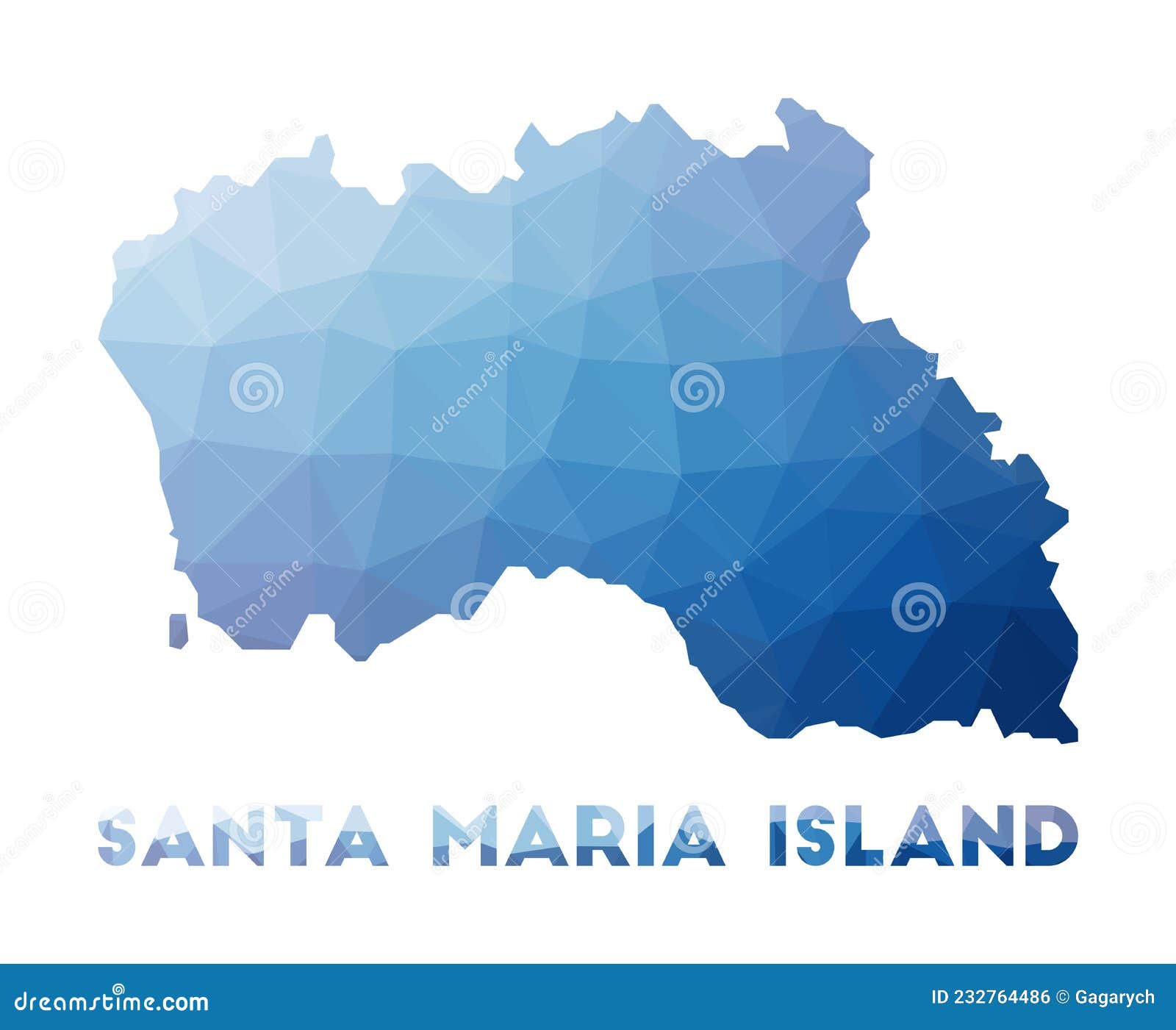 Low Poly Map of Santa Maria Island. Stock Vector - Illustration of ...