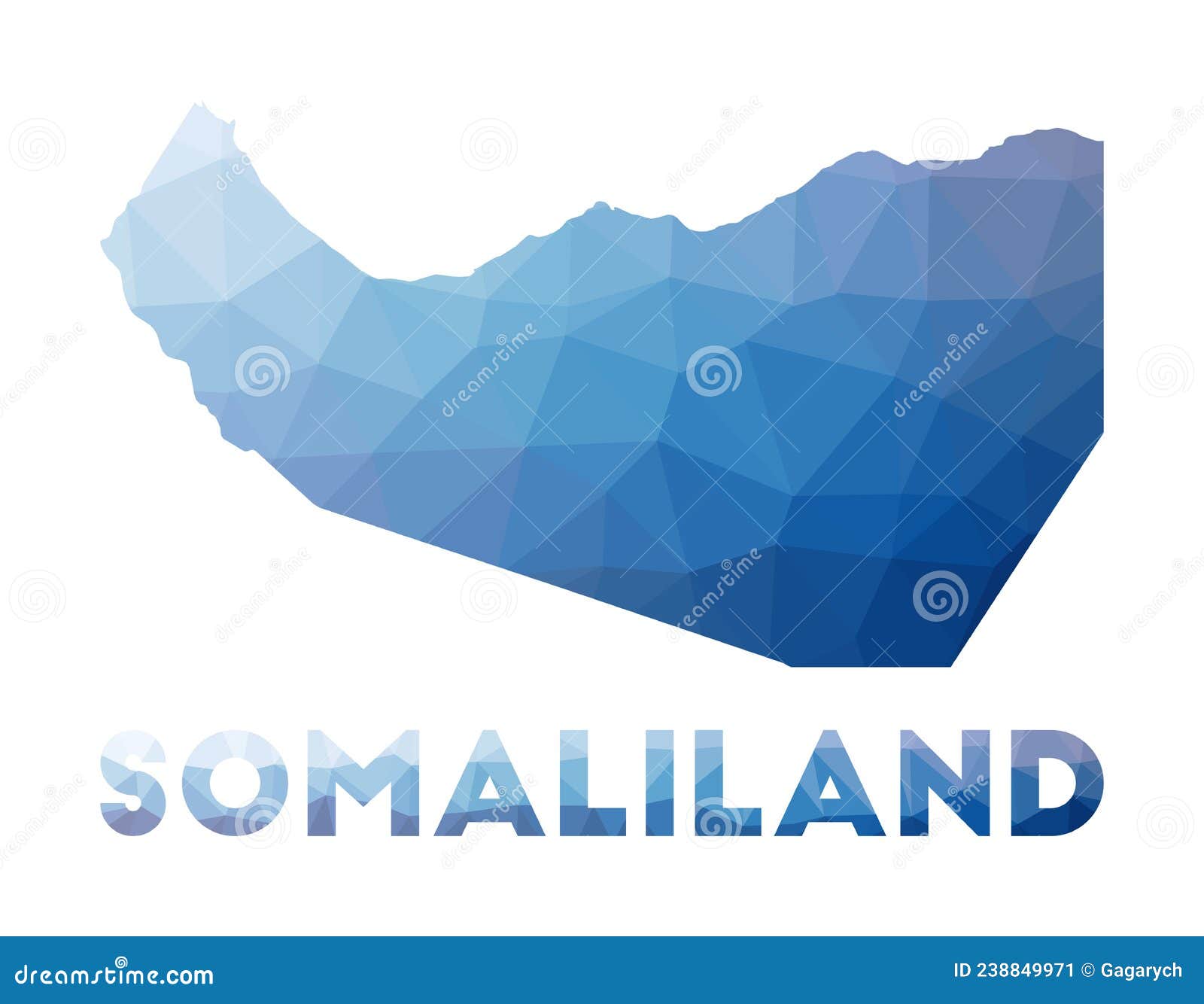 Low Poly Map of Somaliland. Stock Vector - Illustration of icon ...