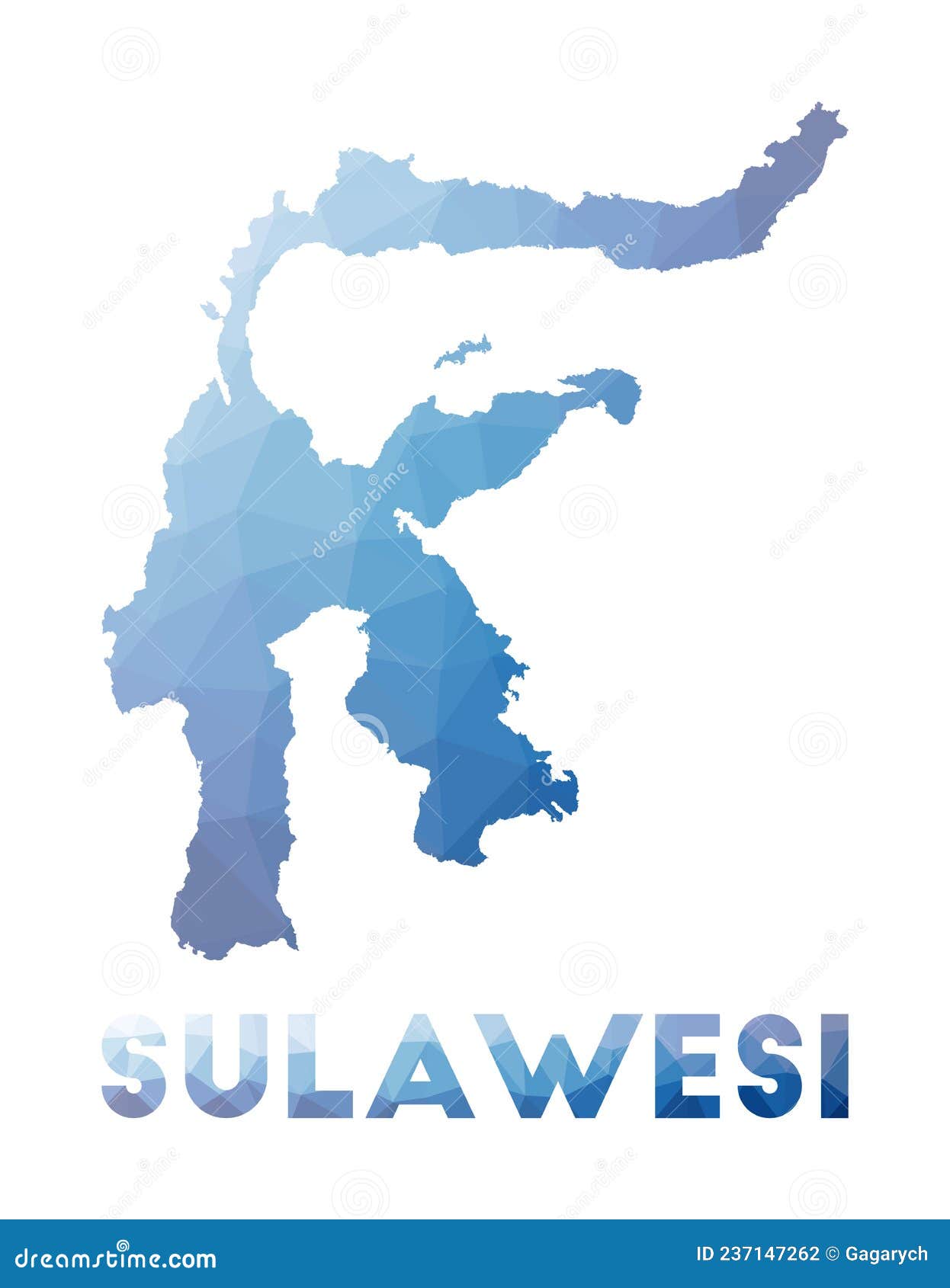 Low Poly Map Of Sulawesi. Vector Illustration | CartoonDealer.com ...