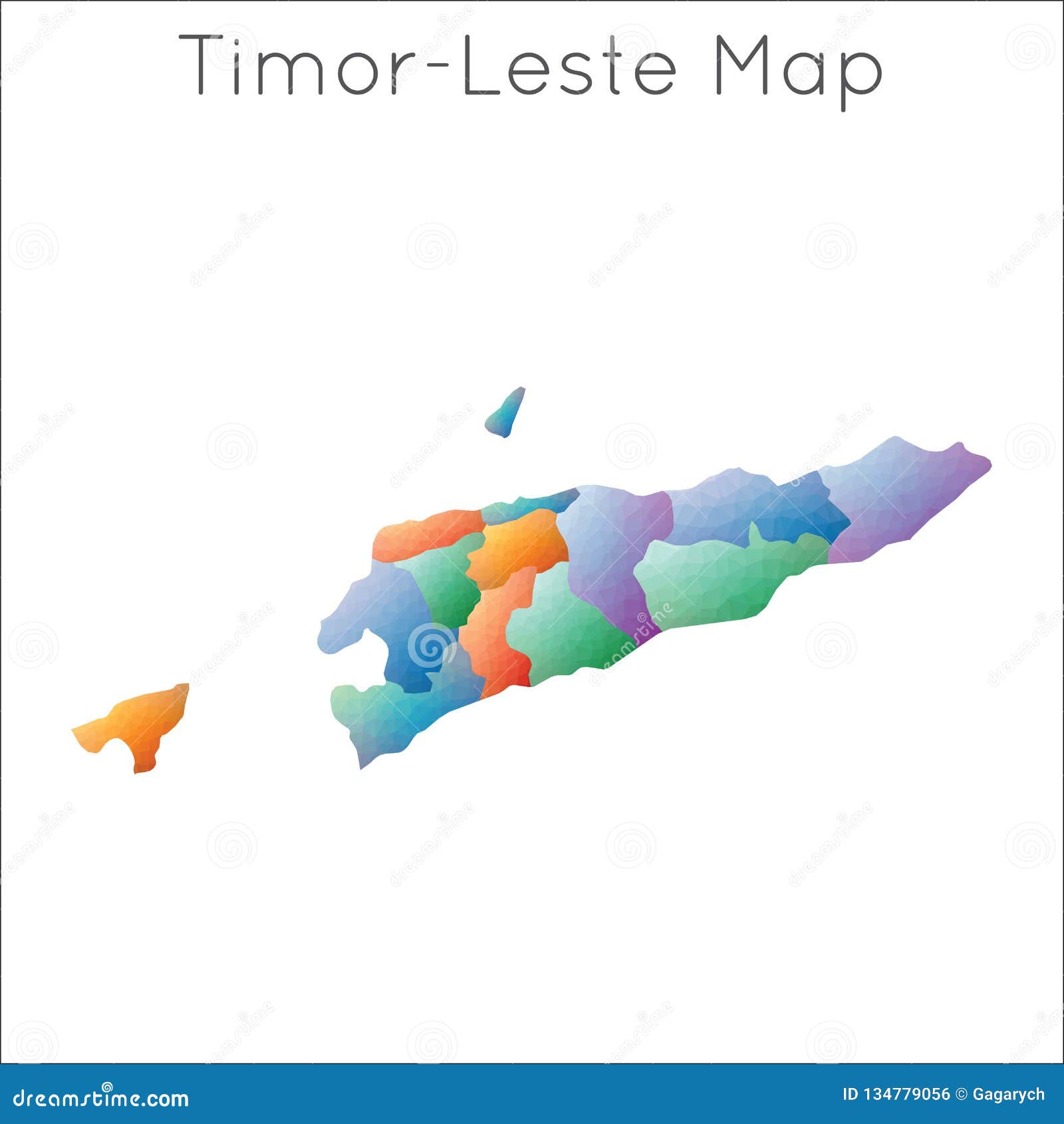 Low Poly Map of Timor-Leste. Stock Vector - Illustration of poster ...
