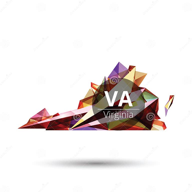 Low Poly Map of Virginia State. Vector Illustration Decorative Design ...