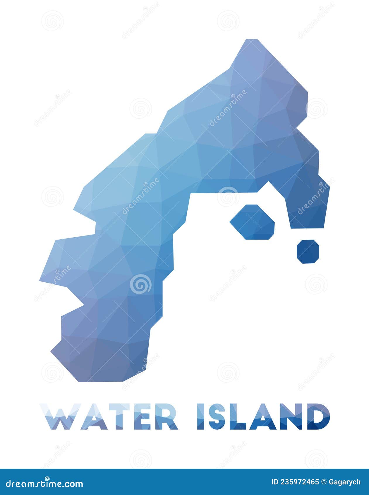 Low Poly Map of Water Island. Stock Vector - Illustration of ...