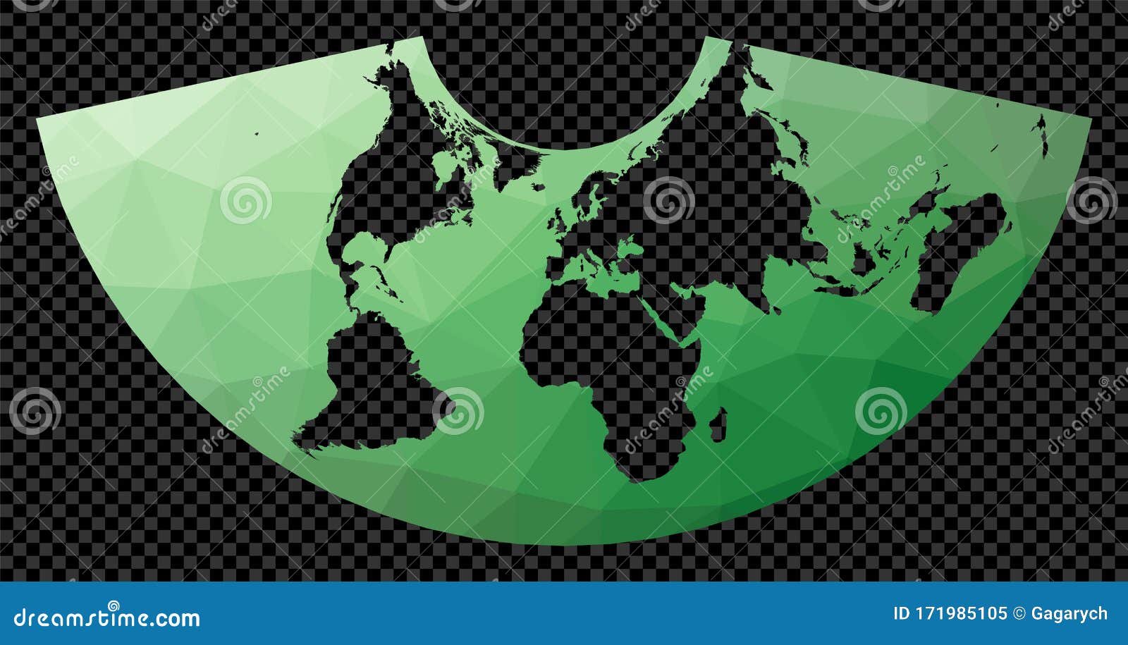 World Map. Conic Equidistant Projection. Cartoon Vector | CartoonDealer ...