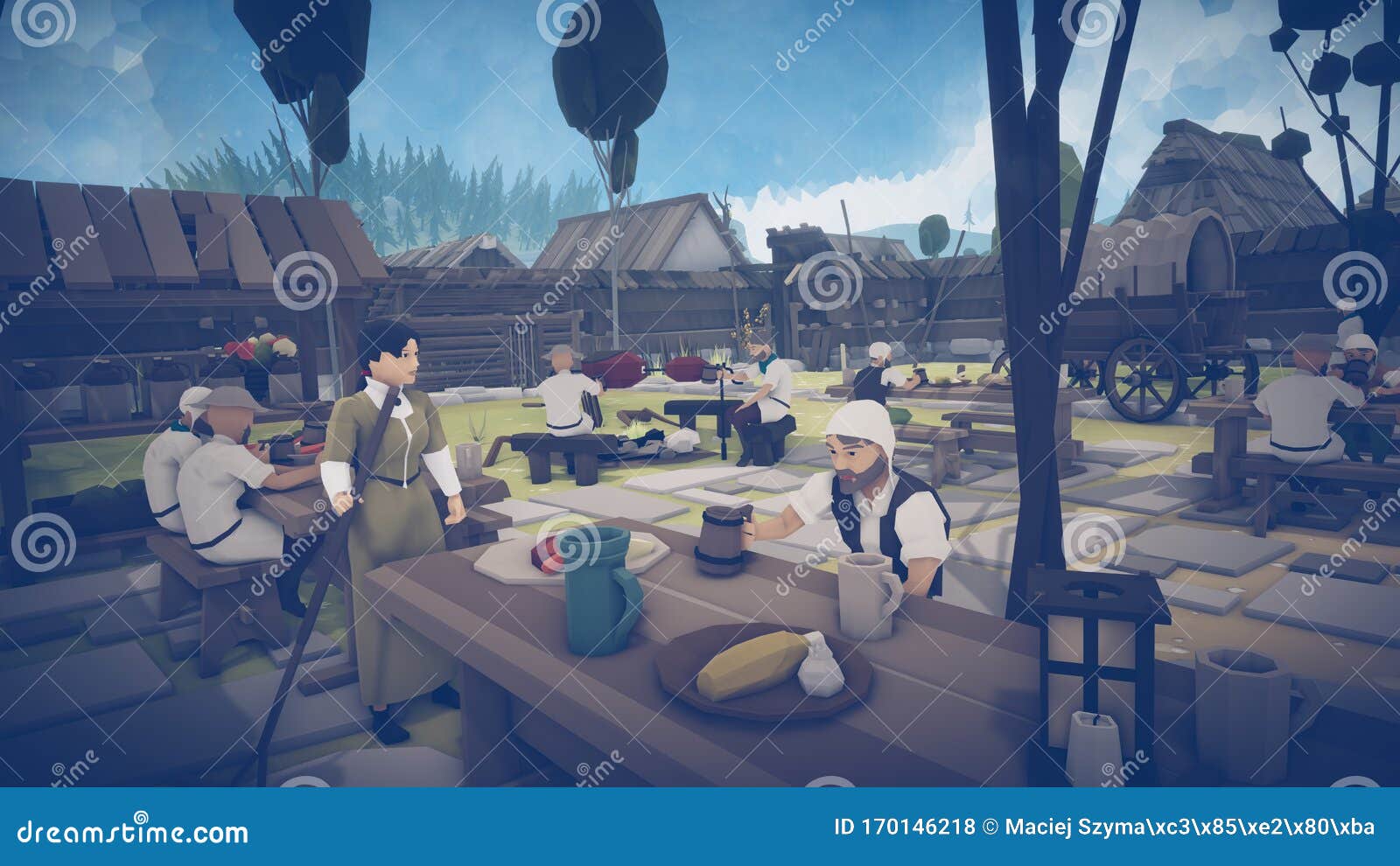 Low Poly Medieval Town Royalty-Free Stock Photography | CartoonDealer ...