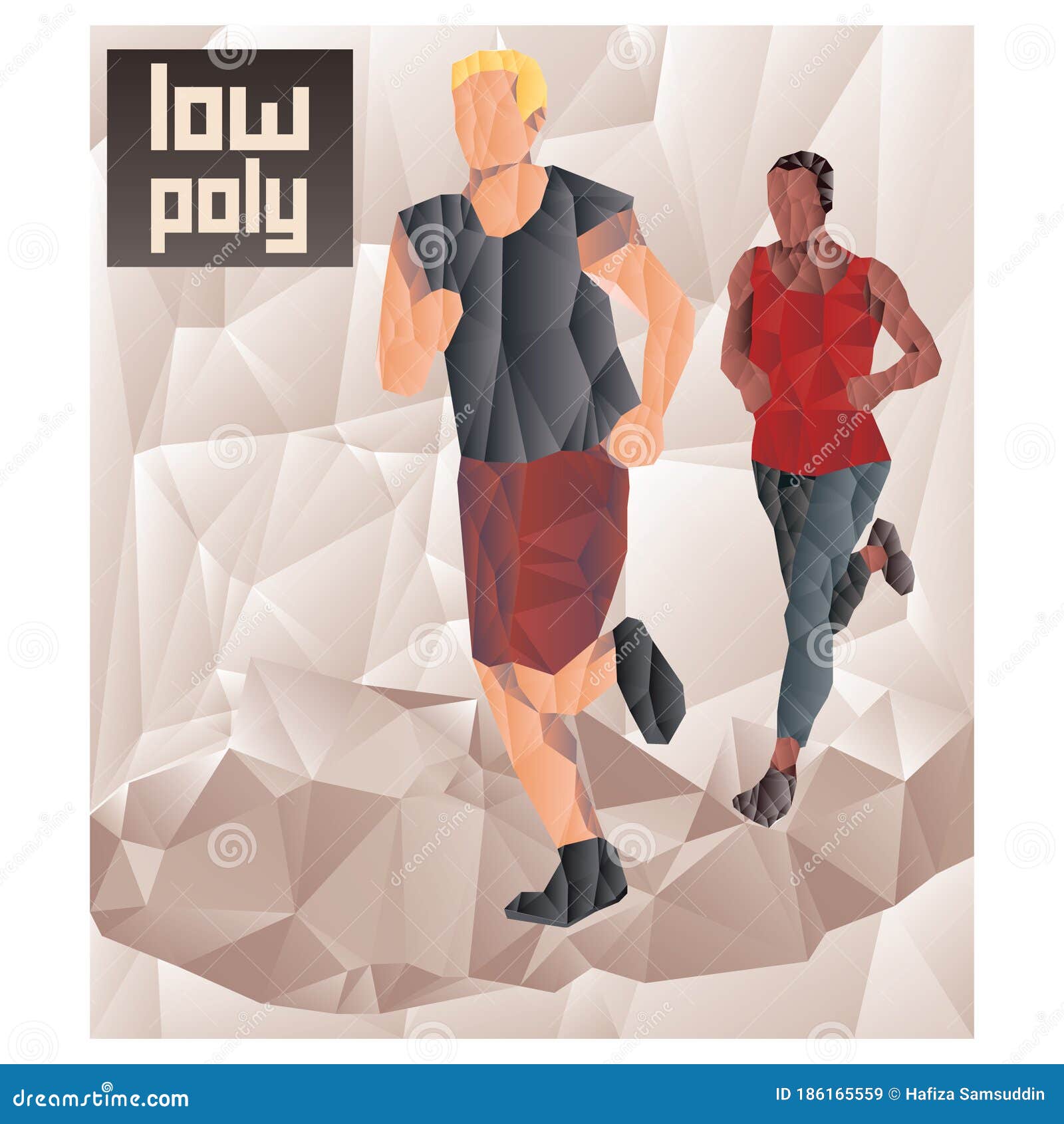 Low Poly of Men Running. Vector Illustration Decorative Design Stock ...