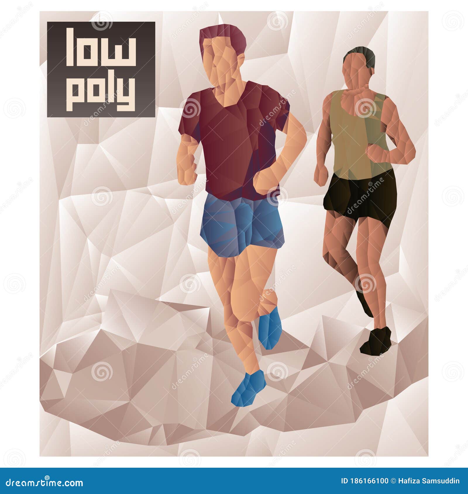 Low Poly of Men Running. Vector Illustration Decorative Design Stock ...