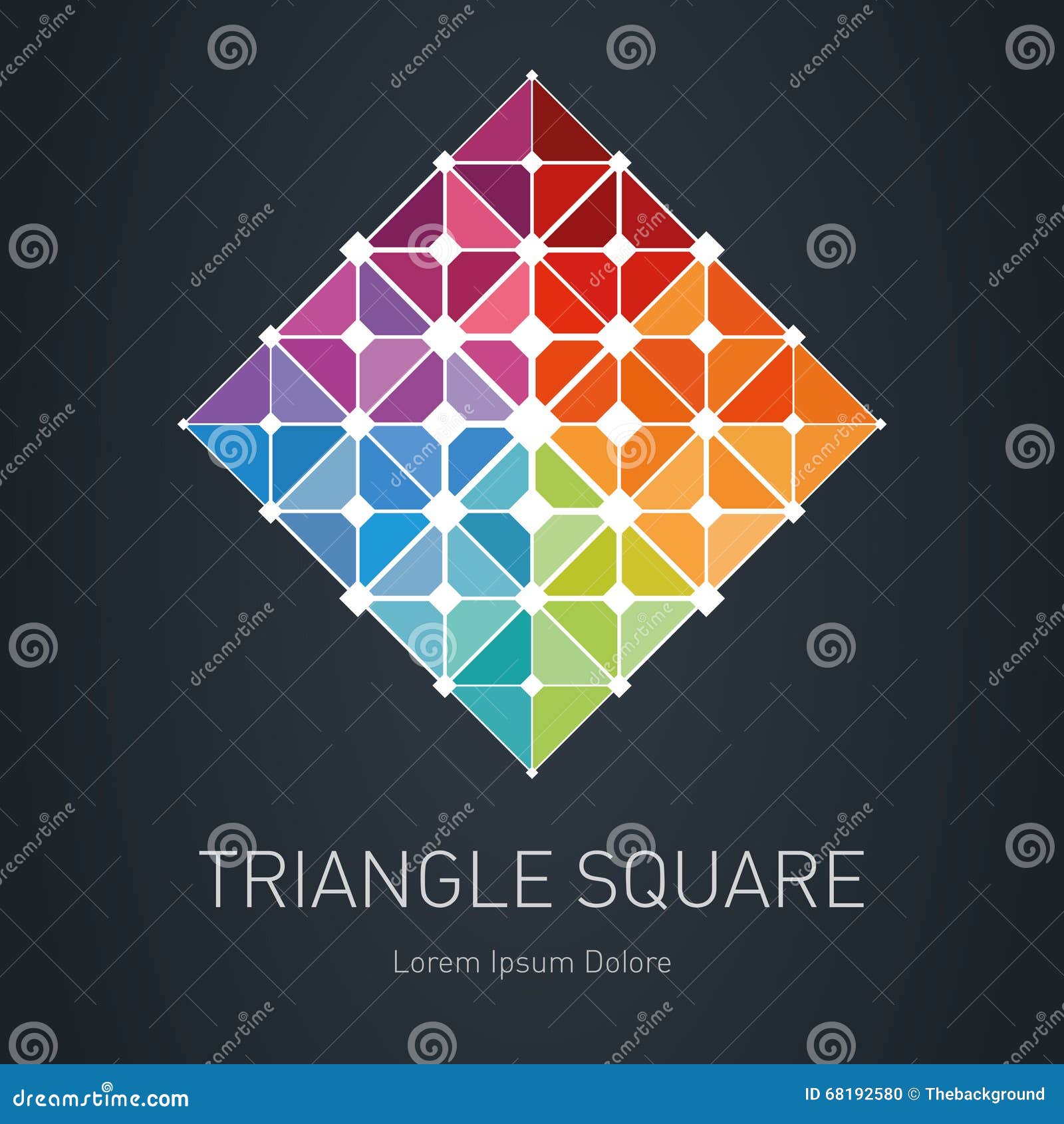 Low Poly Mesh Modern Stylish Logo Design Element With Squares