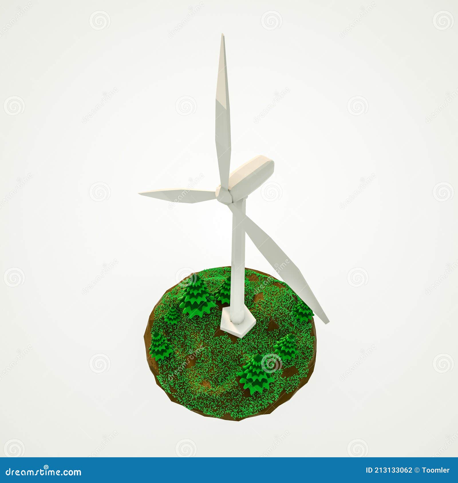 Low Poly Model of a Wind Farm. Alternative Energy Concept Stock ...