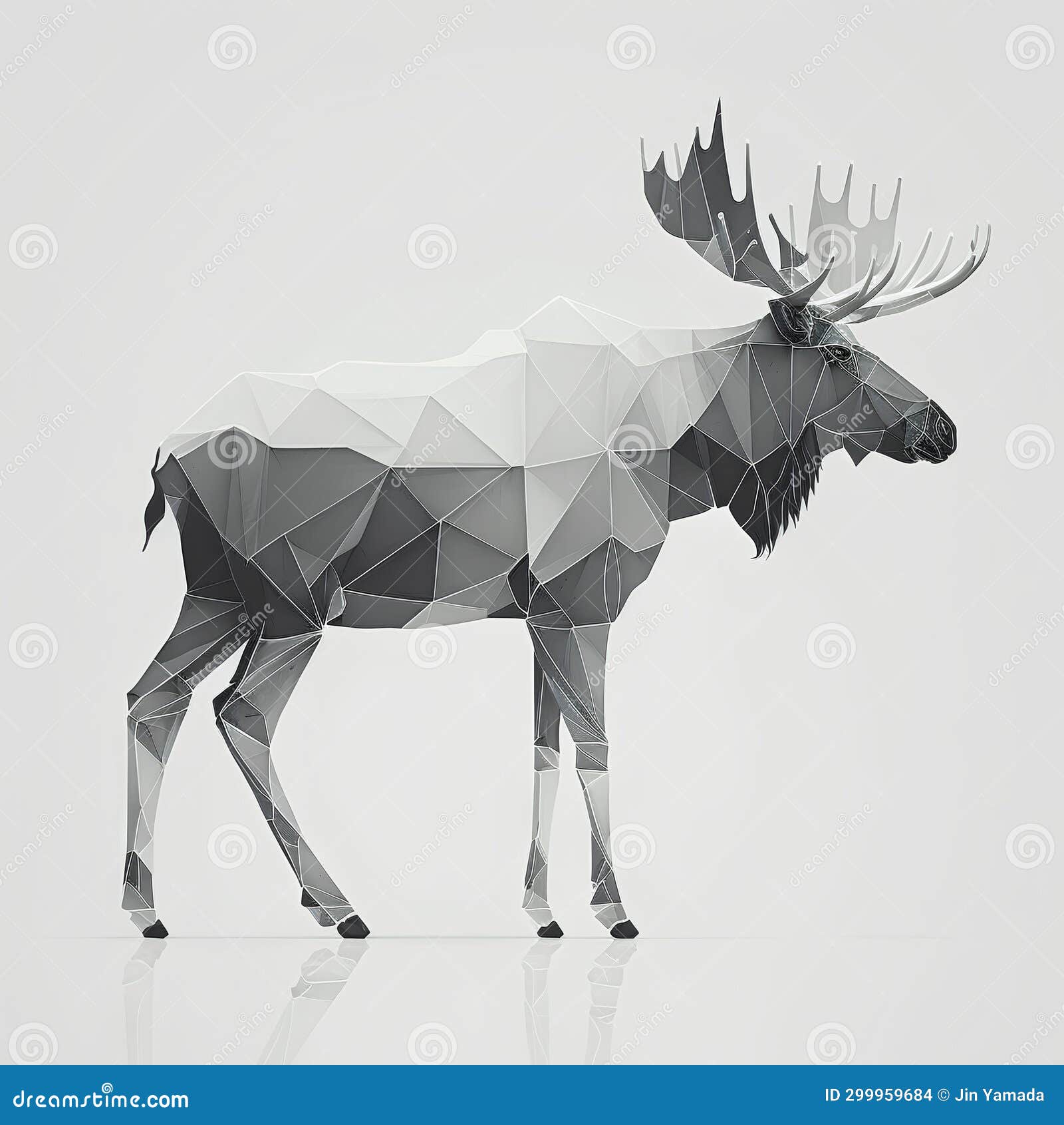 Low Poly Moose, Low Polygonal Illustration, Vector Eps10 Stock ...