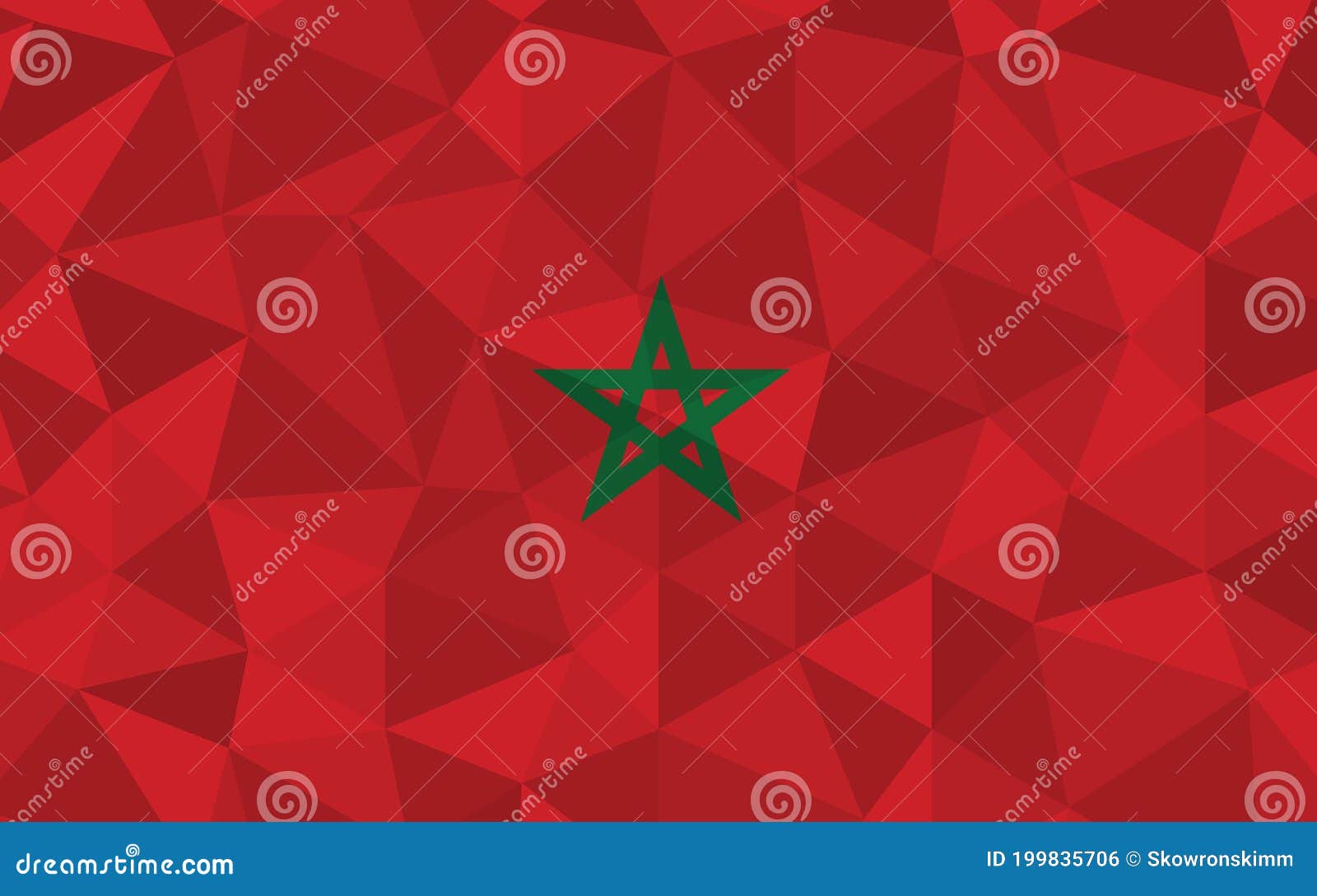 Low Poly Morocco Flag Vector Illustration. Triangular Moroccan Flag ...