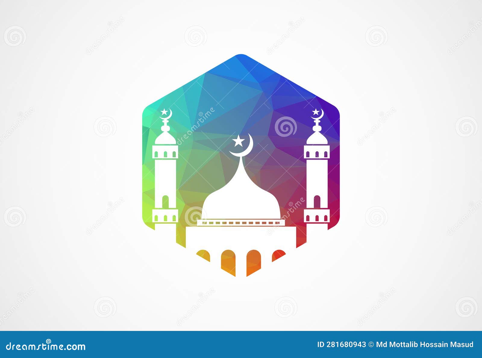 Low Poly and Mosque Logo Design, Islamic Logo Template, Vector ...