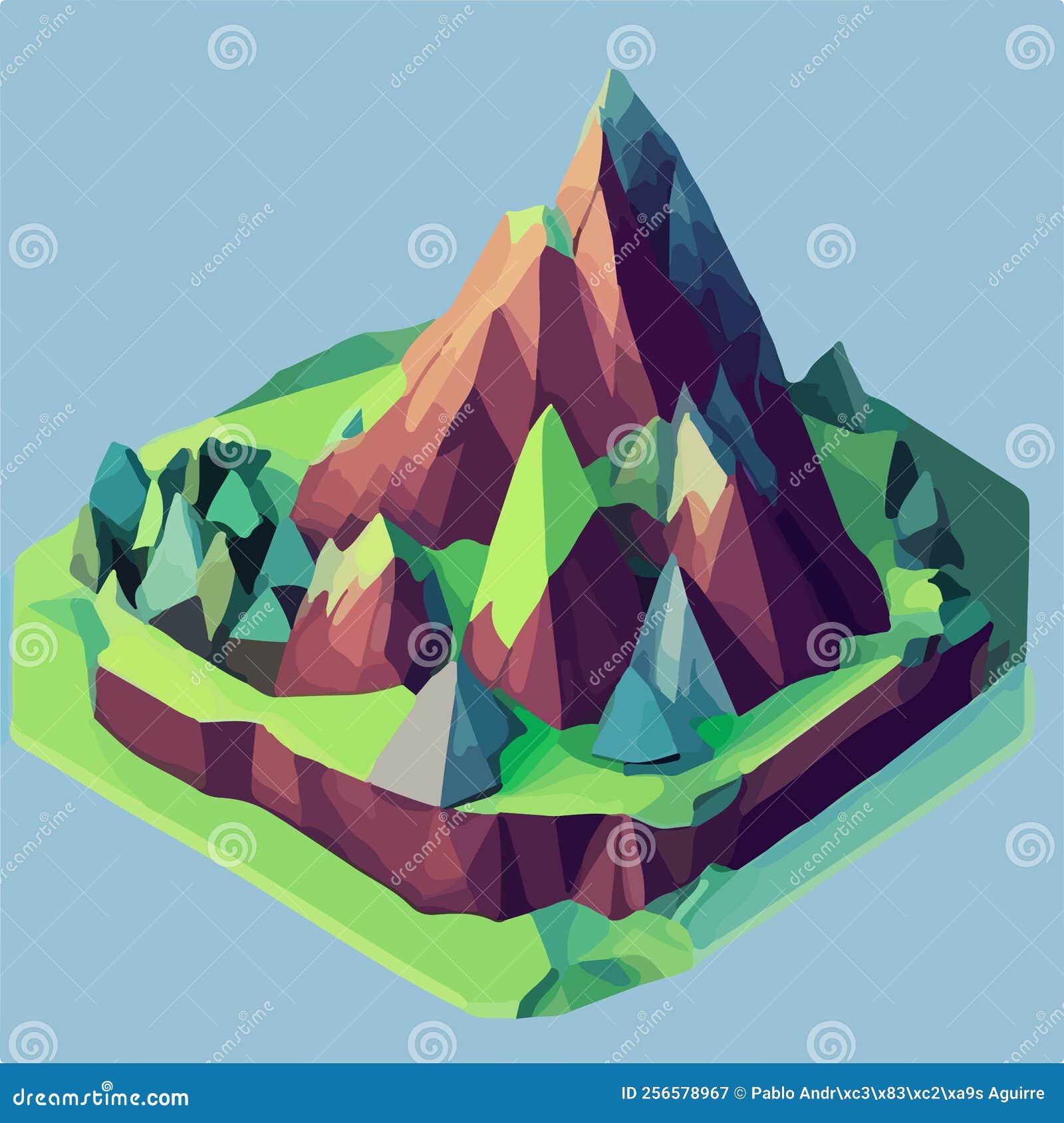 Low Poly Mountains Landscape Vector Stock Vector - Illustration of ...