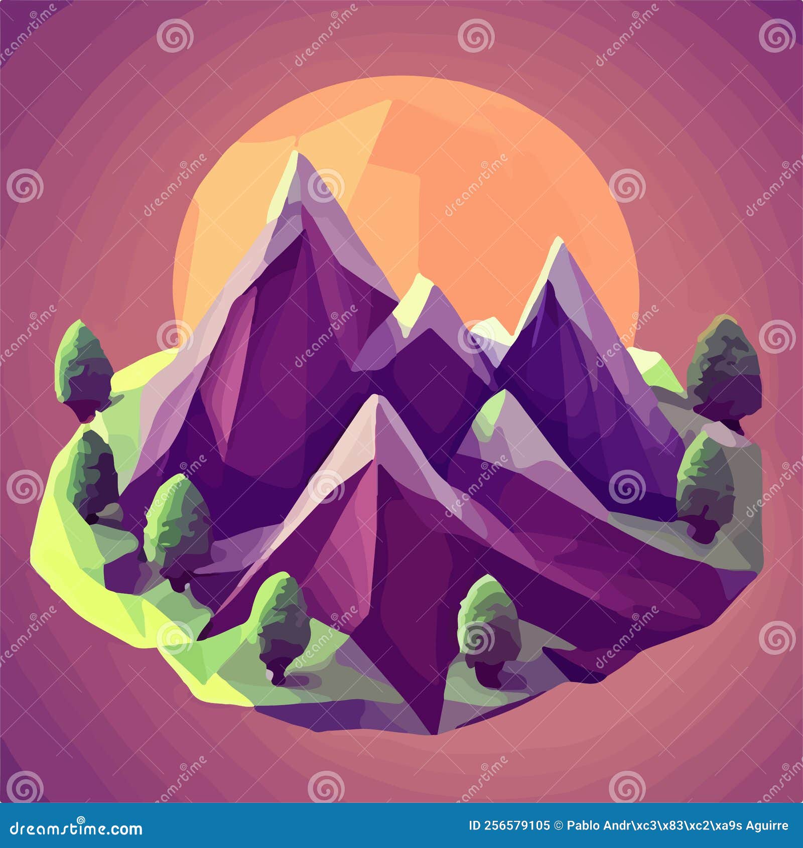 Low Poly Mountains Landscape Vector Stock Vector - Illustration of ...