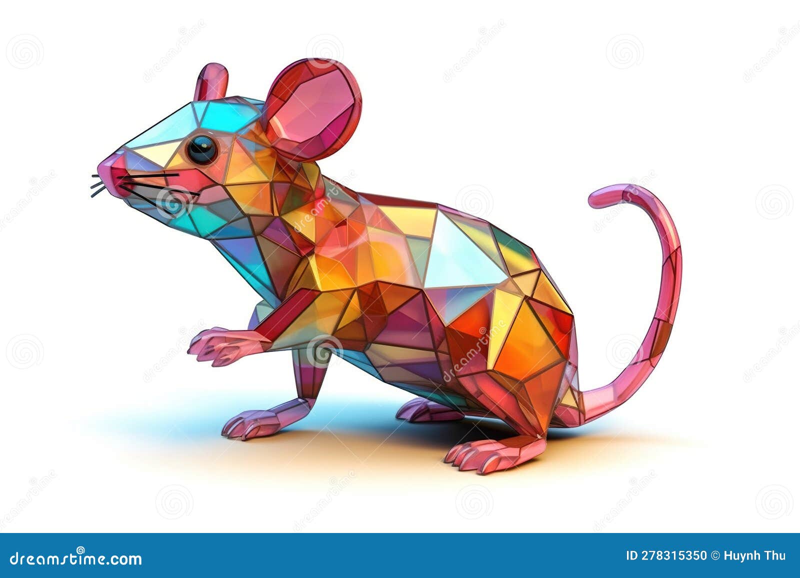 Low Poly Mouse Masterpiece Made of 3d Stained Glass Stock Illustration ...