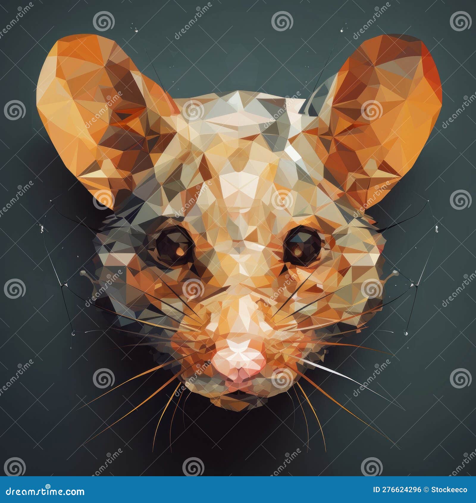 Low Poly Mouse Portrait in Surreal Style Stock Illustration ...