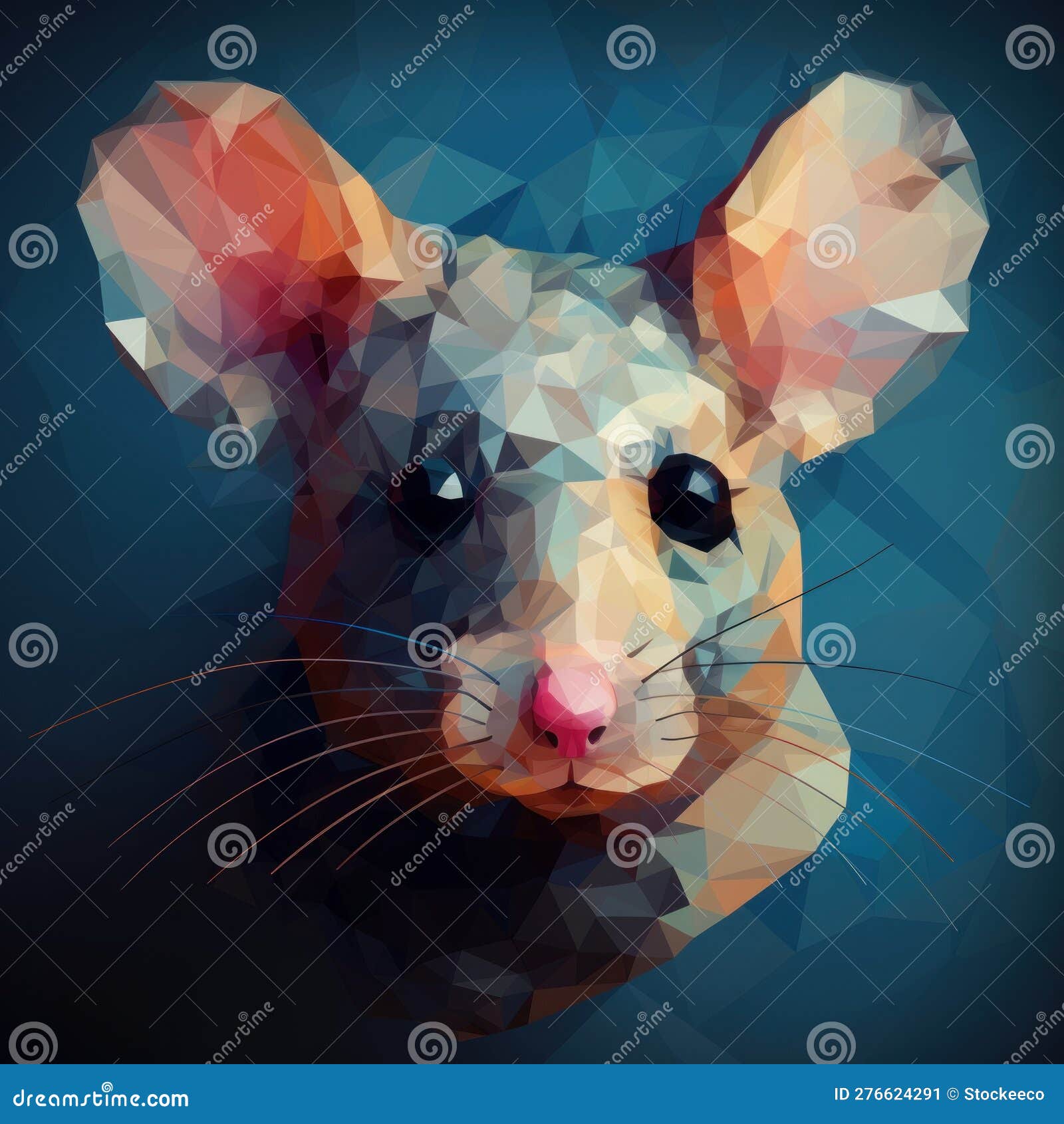 Low Poly Mouse Portrait in Surreal Style Stock Illustration ...