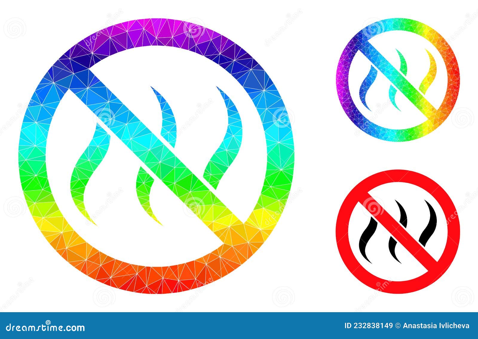 Vector Lowpoly No Smell Icon with Spectrum Gradient Stock Vector ...