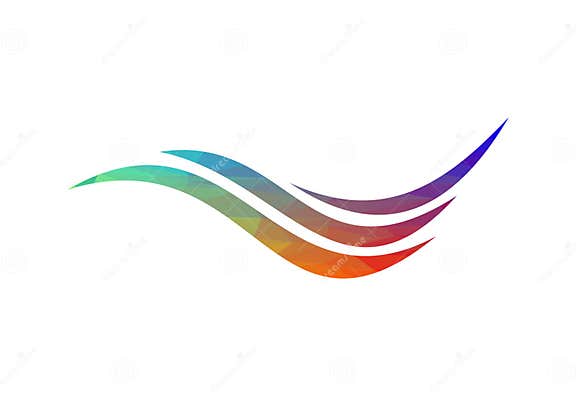 Low Poly and Ocean Wave Logo, Vector Illustration Stock Illustration ...
