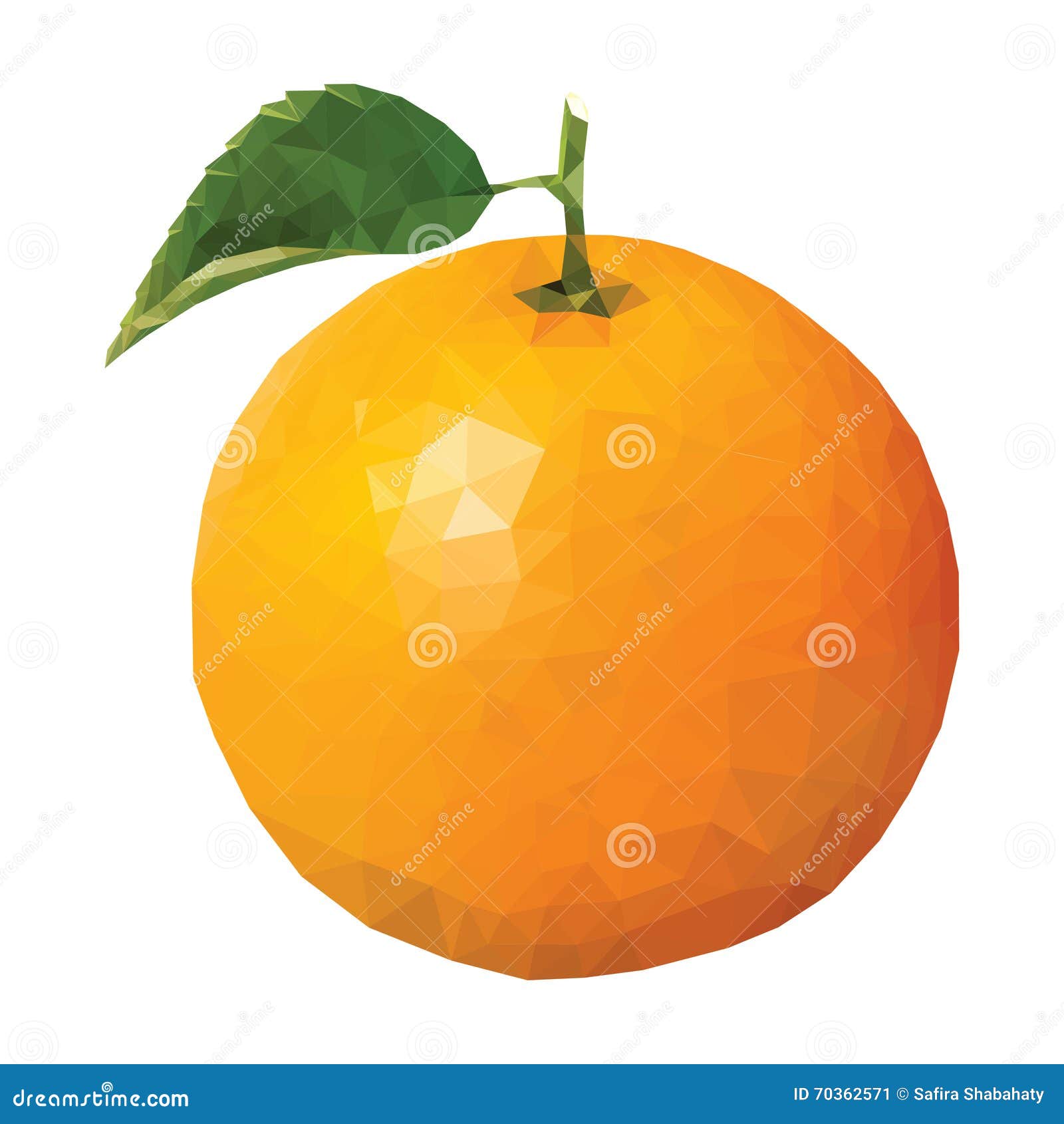Low Poly Orange stock vector. Illustration of editable - 70362571
