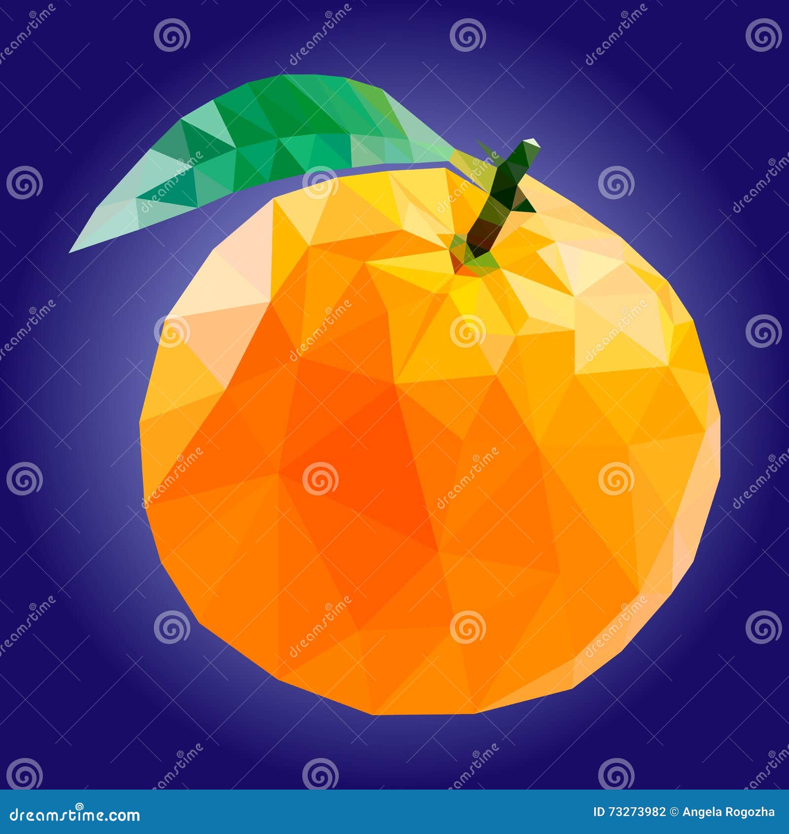 Low Poly Orange Illustration Stock Illustration - Illustration of ...